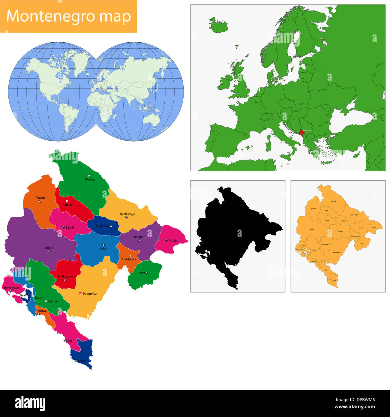 Administrative division of Montenegro Stock Photo - Alamy