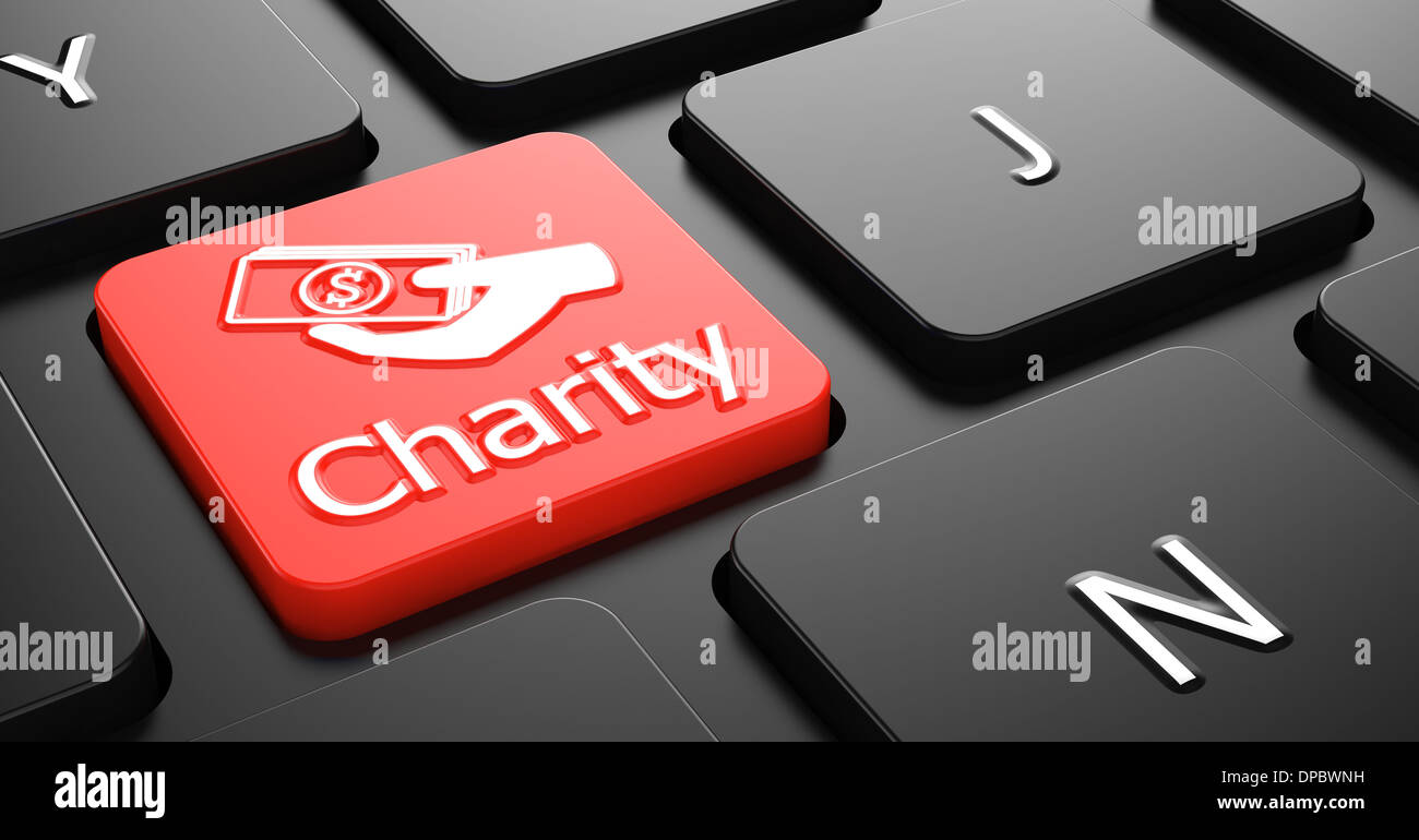Charity on Red Keyboard Button Stock Photo - Alamy