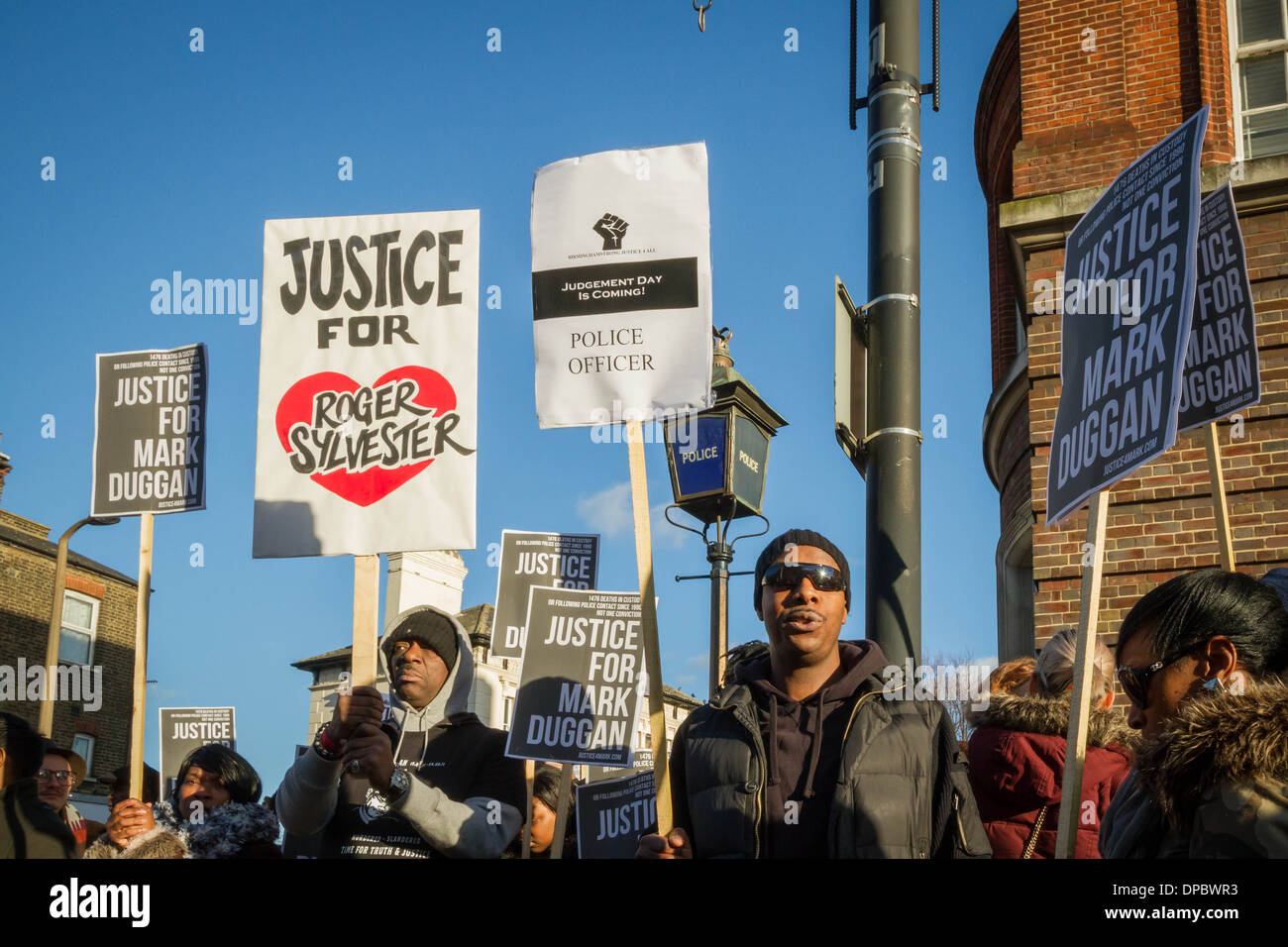 Mark Duggan Vigil outside Tottenham Police Station in London Stock ...