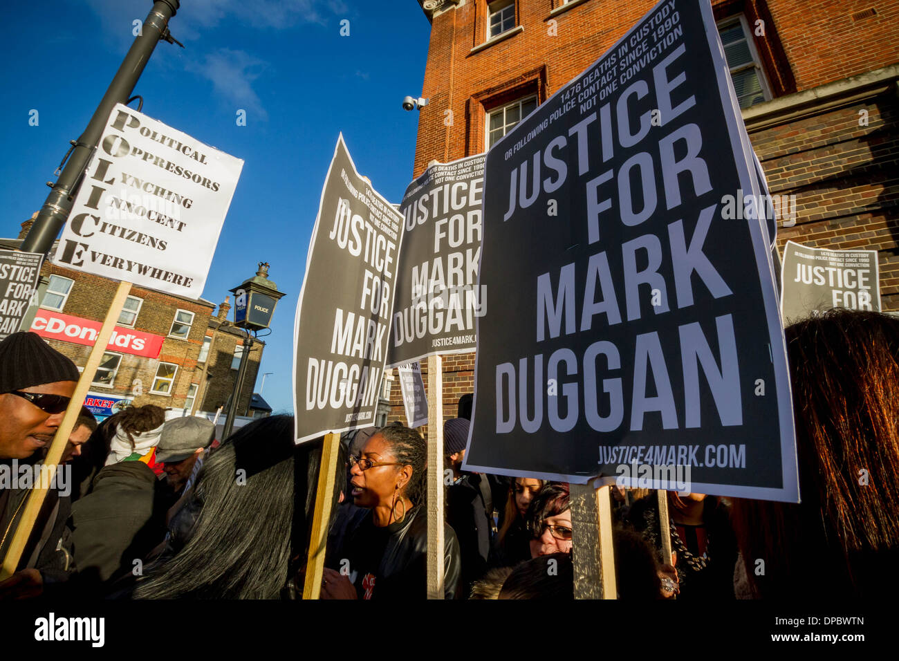 Mark Duggan Vigil outside Tottenham Police Station in London Stock ...