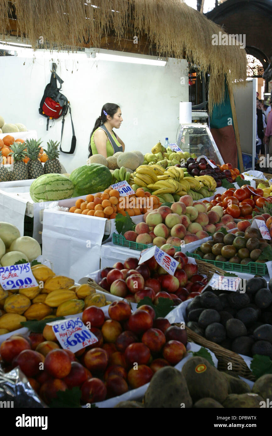 Colorful displays of Chile's fine fruit & veggies at the Mercado ...