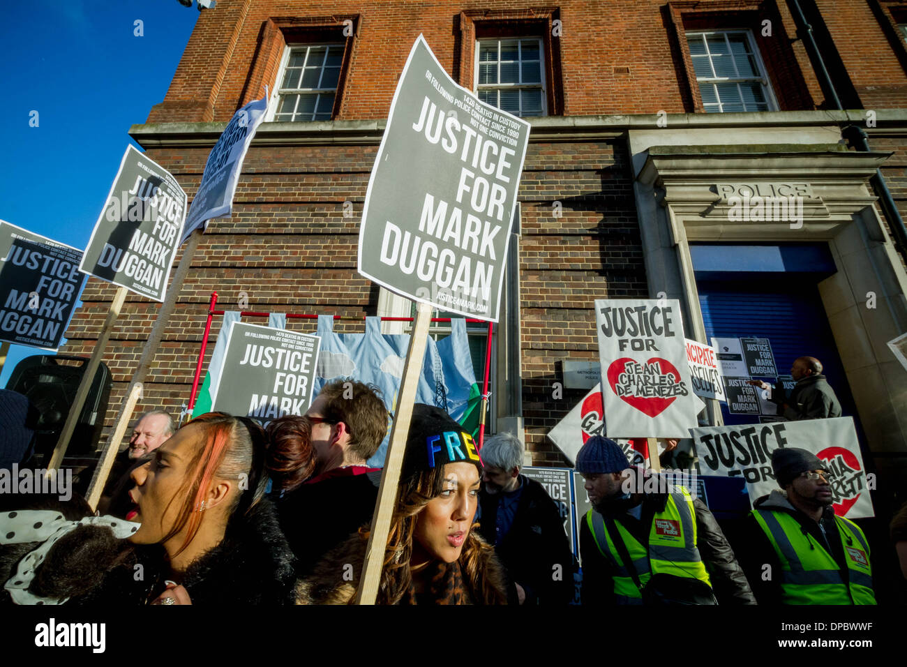Mark Duggan Vigil outside Tottenham Police Station in London Stock ...