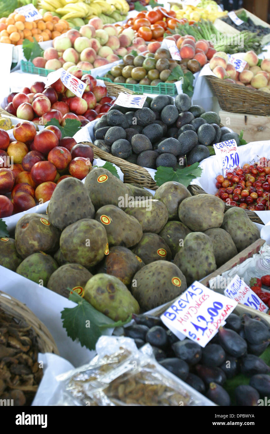 Colorful displays of Chile's fine fruit & veggies at the Mercado ...
