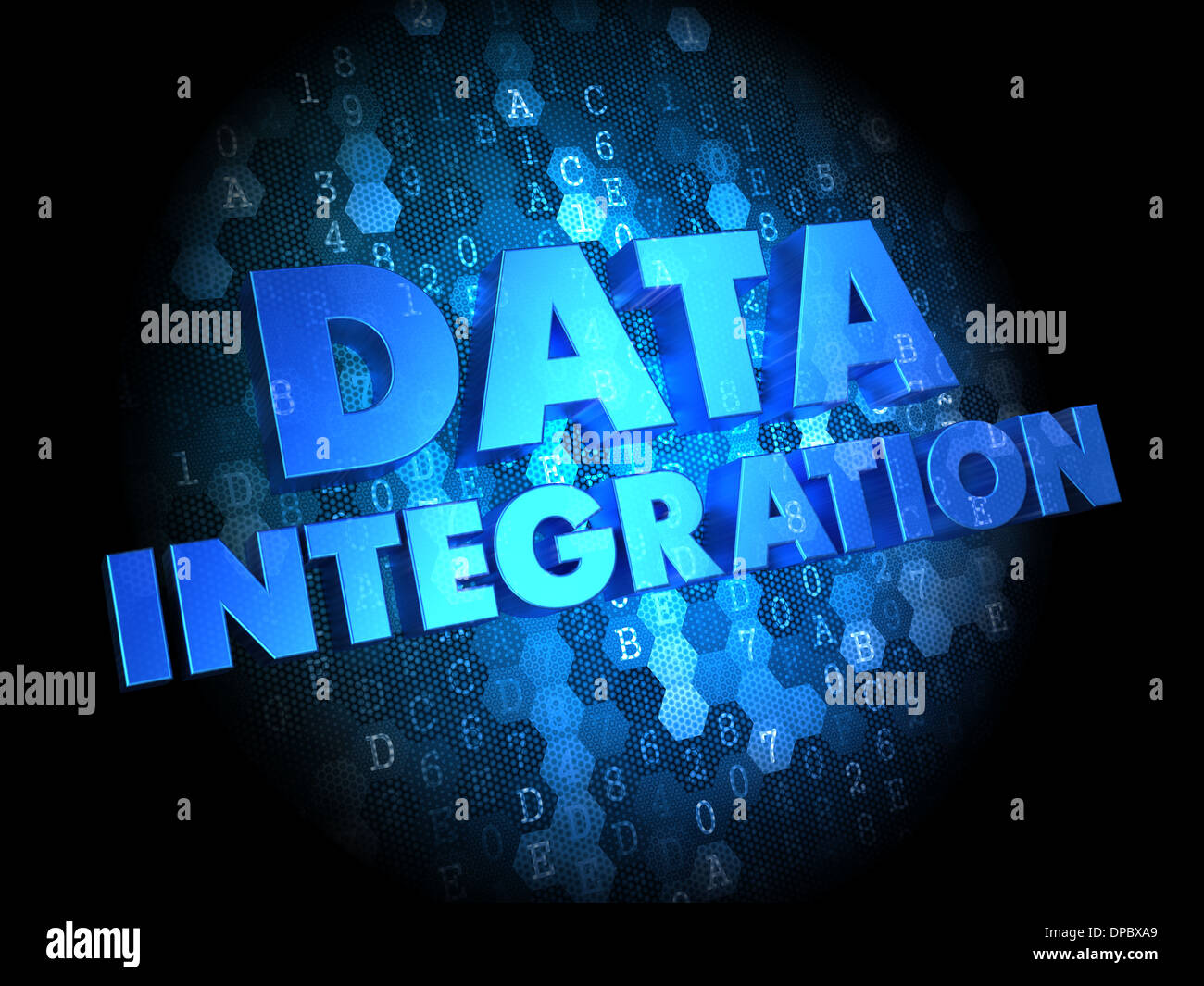 Data Integration on Dark Digital Background Stock Photo - Alamy