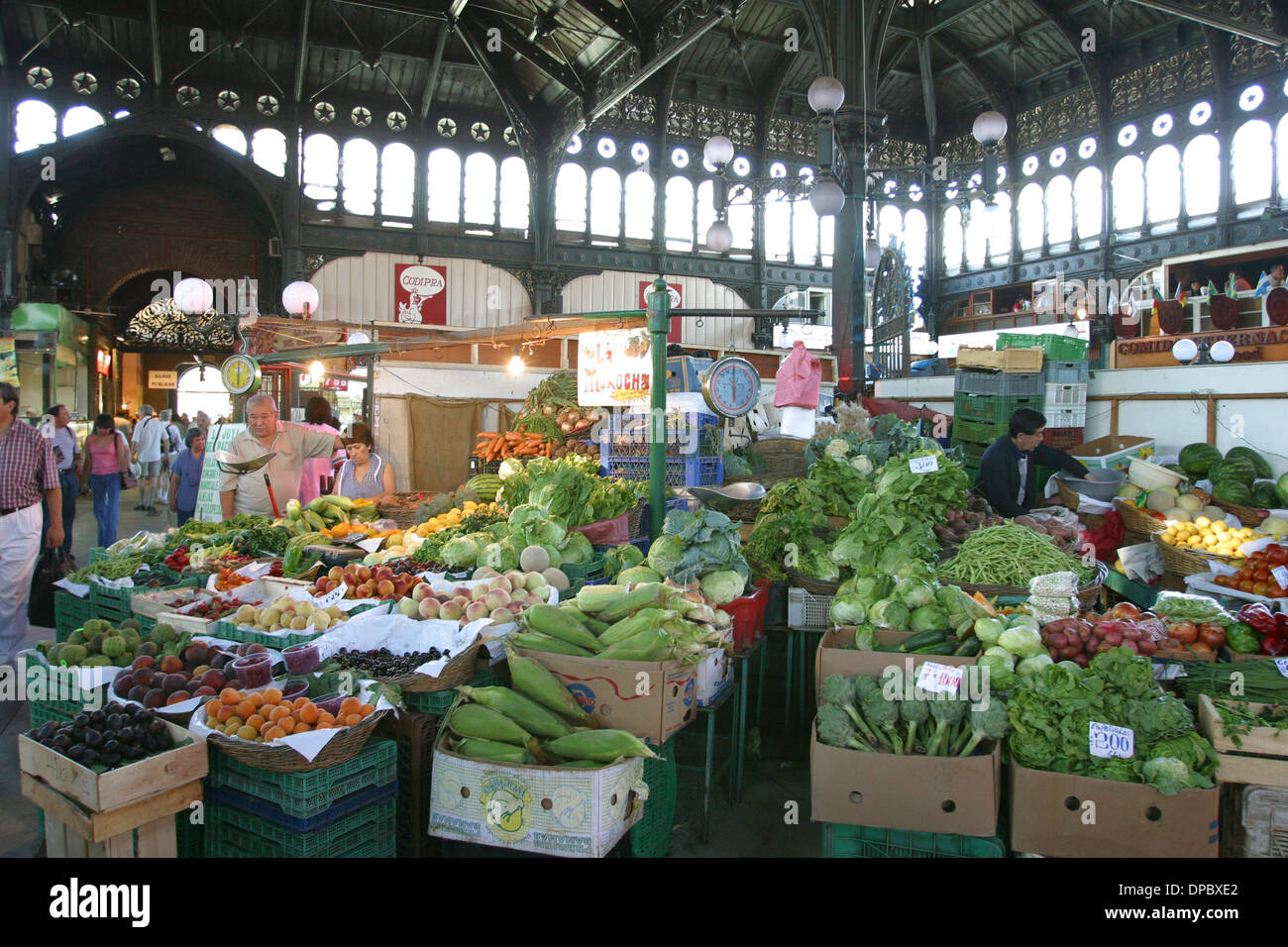 Colorful displays of Chile's fine fruit & veggies at the Mercado ...