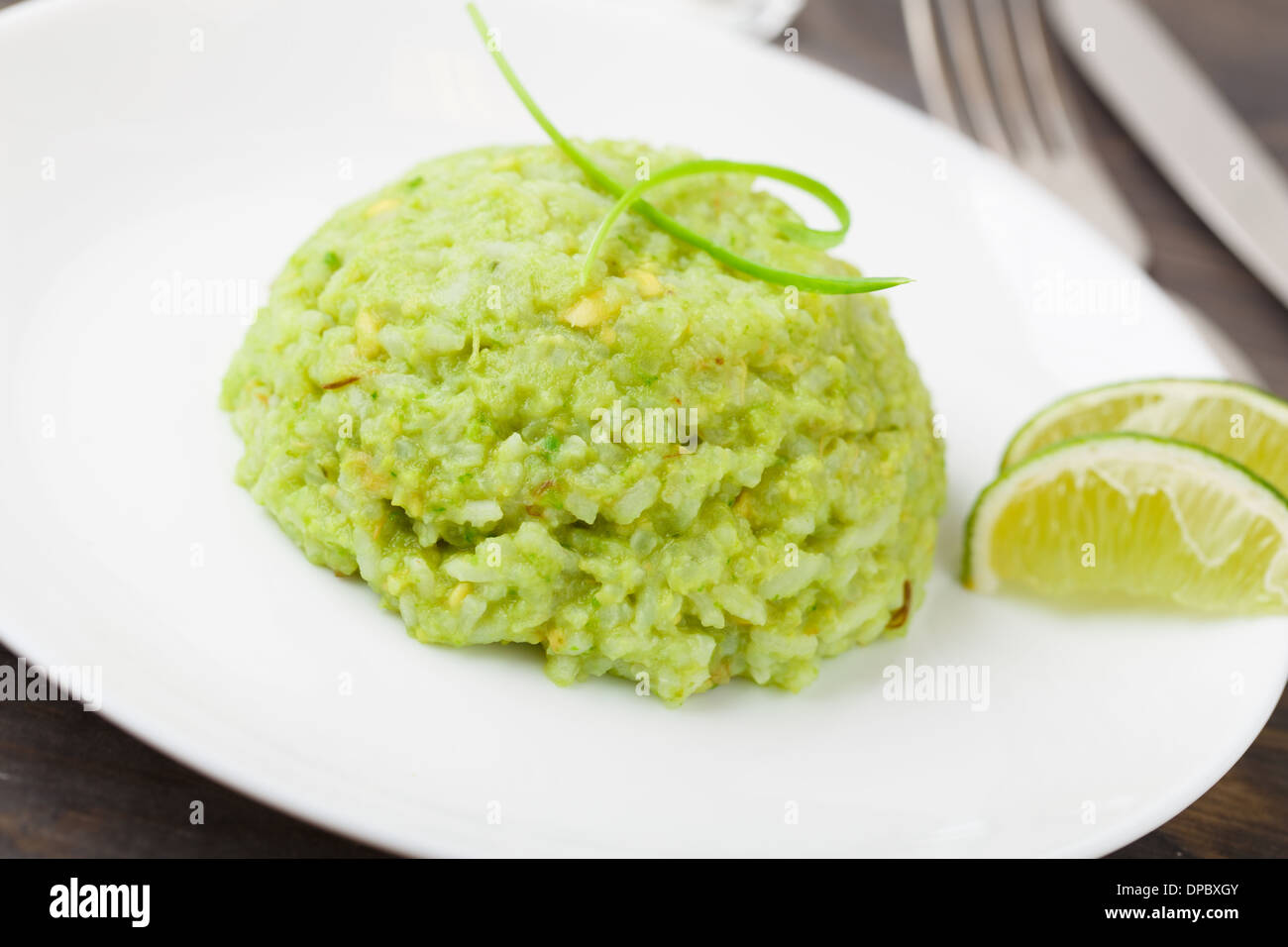 Creamy avocado rice Stock Photo - Alamy