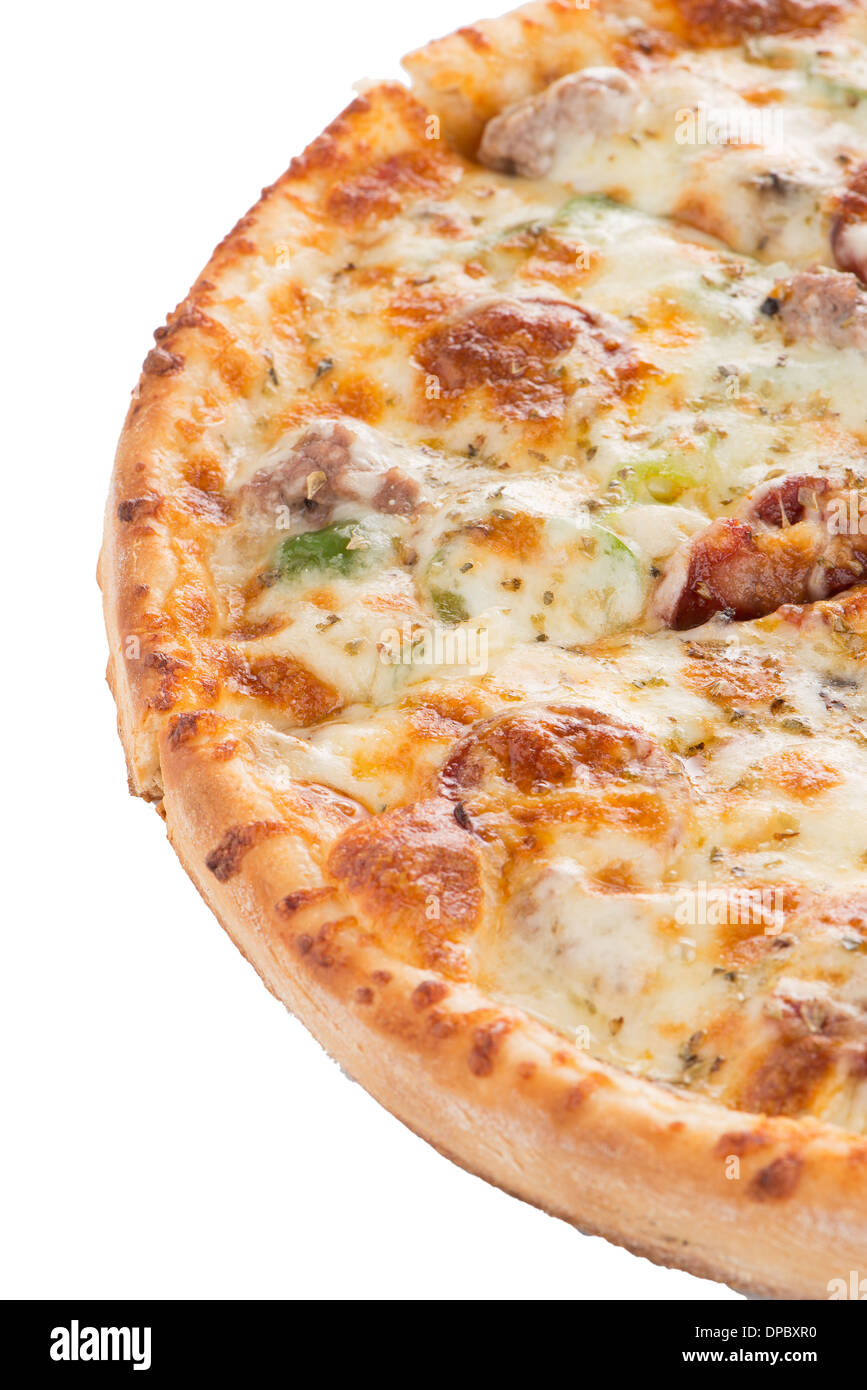 Italian pizza isolated over white background Stock Photo - Alamy