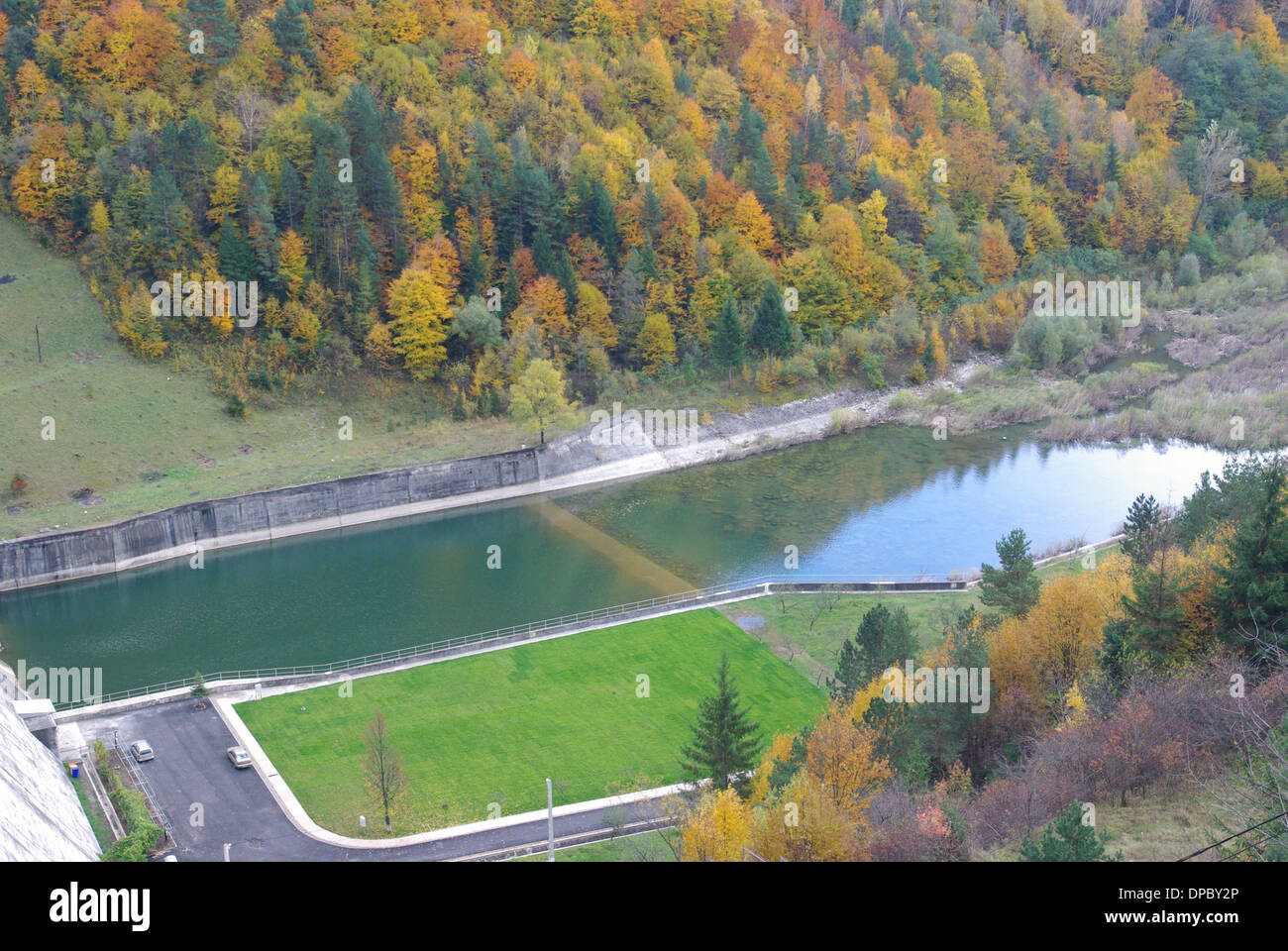 Water canal at Bicaz dam and the forest Stock Photo - Alamy