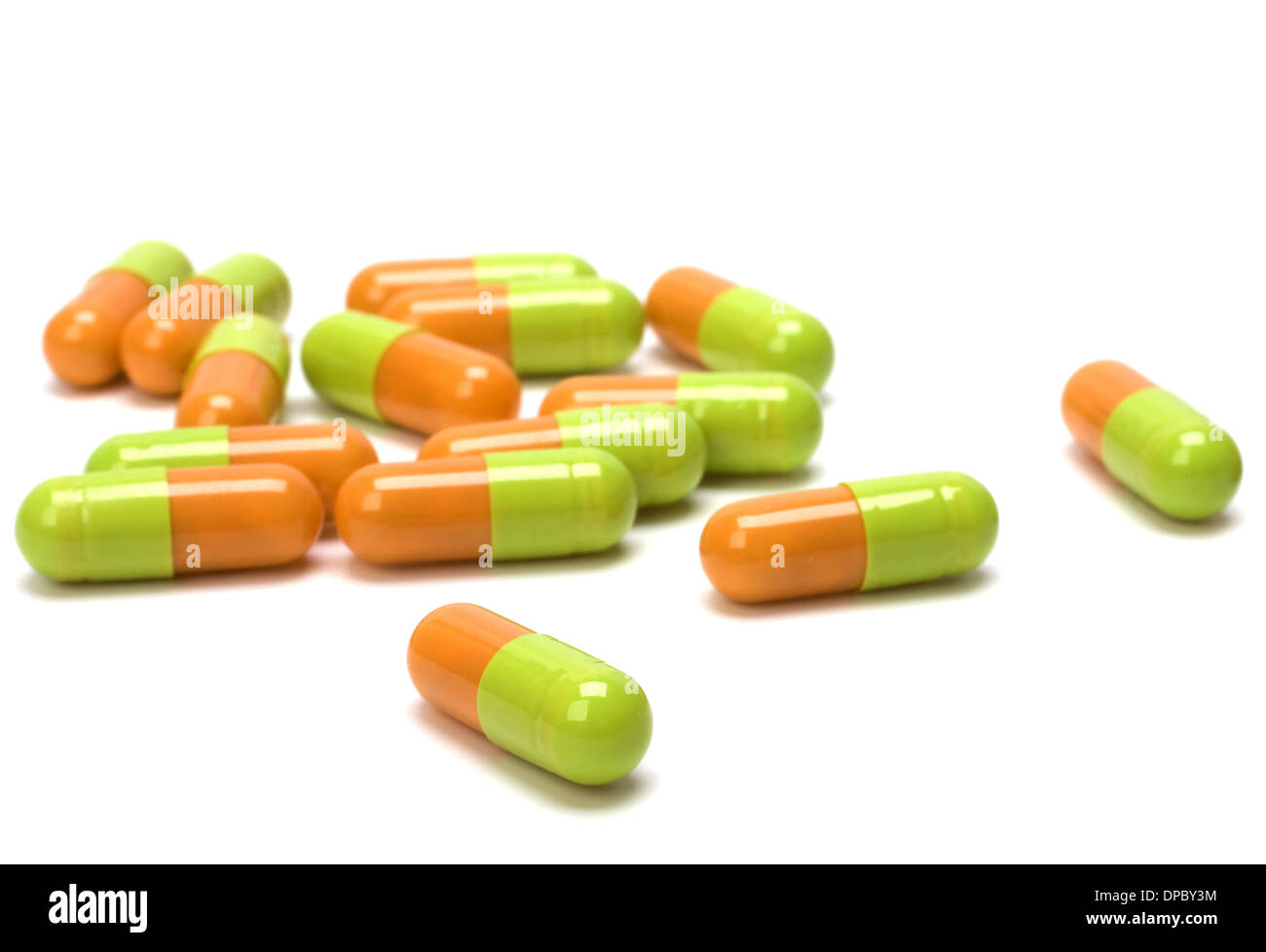 Capsules isolated on white background Stock Photo - Alamy