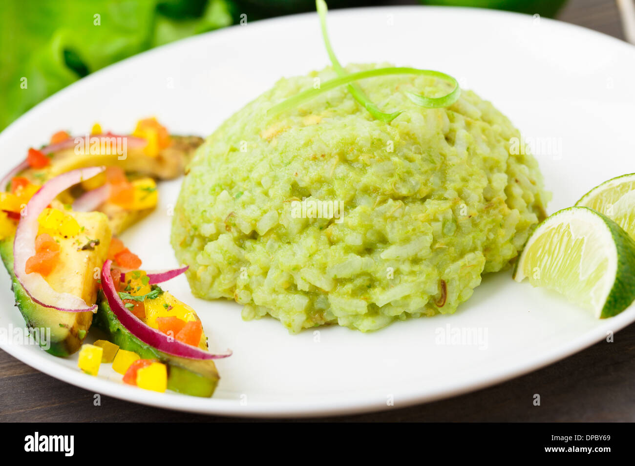 Creamy avocado rice Stock Photo - Alamy