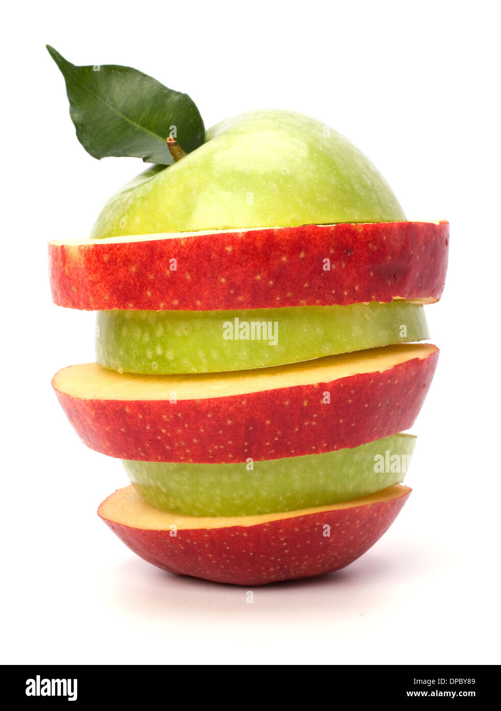 sliced apples isolated on white background Stock Photo - Alamy