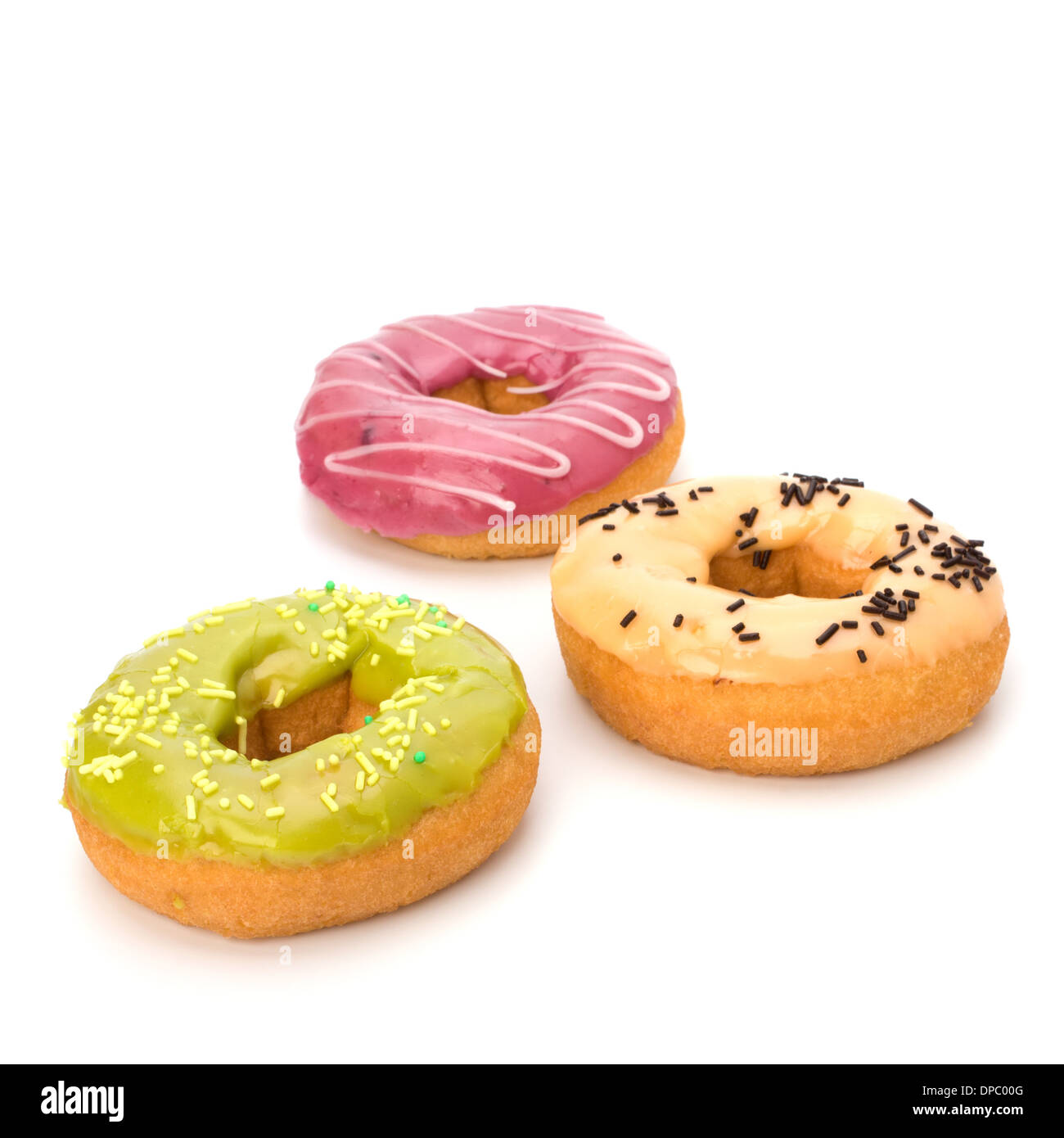 Delicious doughnuts isolated on white background Stock Photo - Alamy