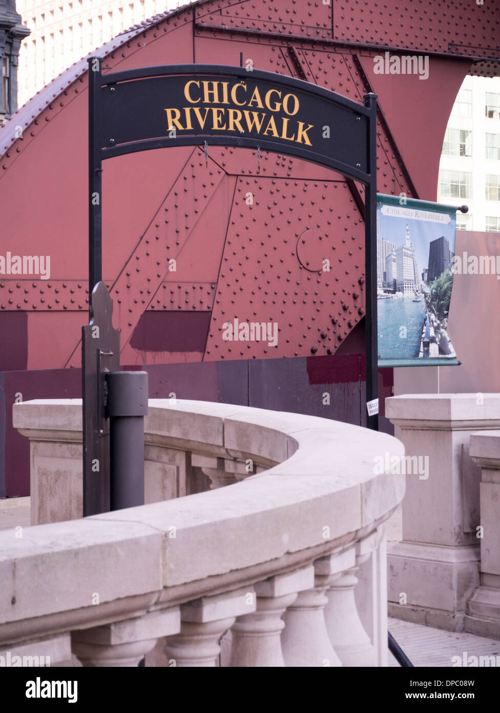 Chicago riverwalk sign hi-res stock photography and images - Alamy