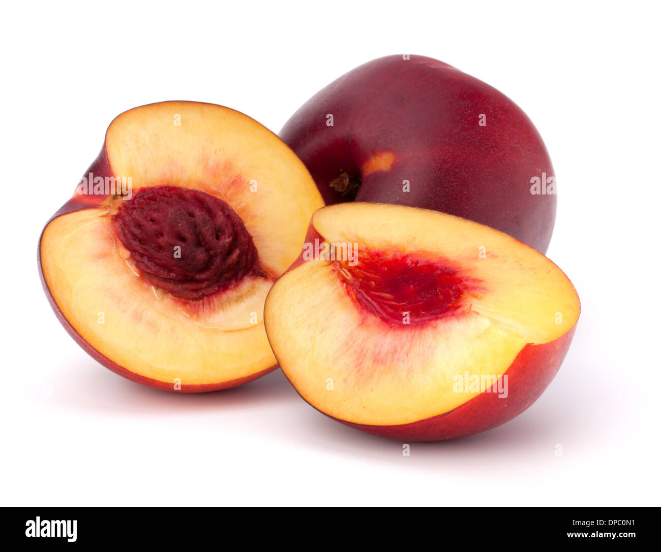 Nectarine fruit isolated on white background Stock Photo - Alamy