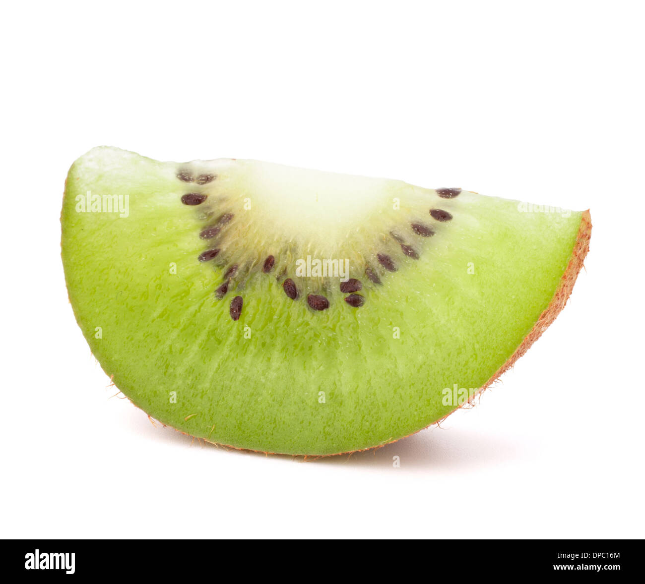 One kiwi fruit sliced segment isolated on white background cutout Stock ...