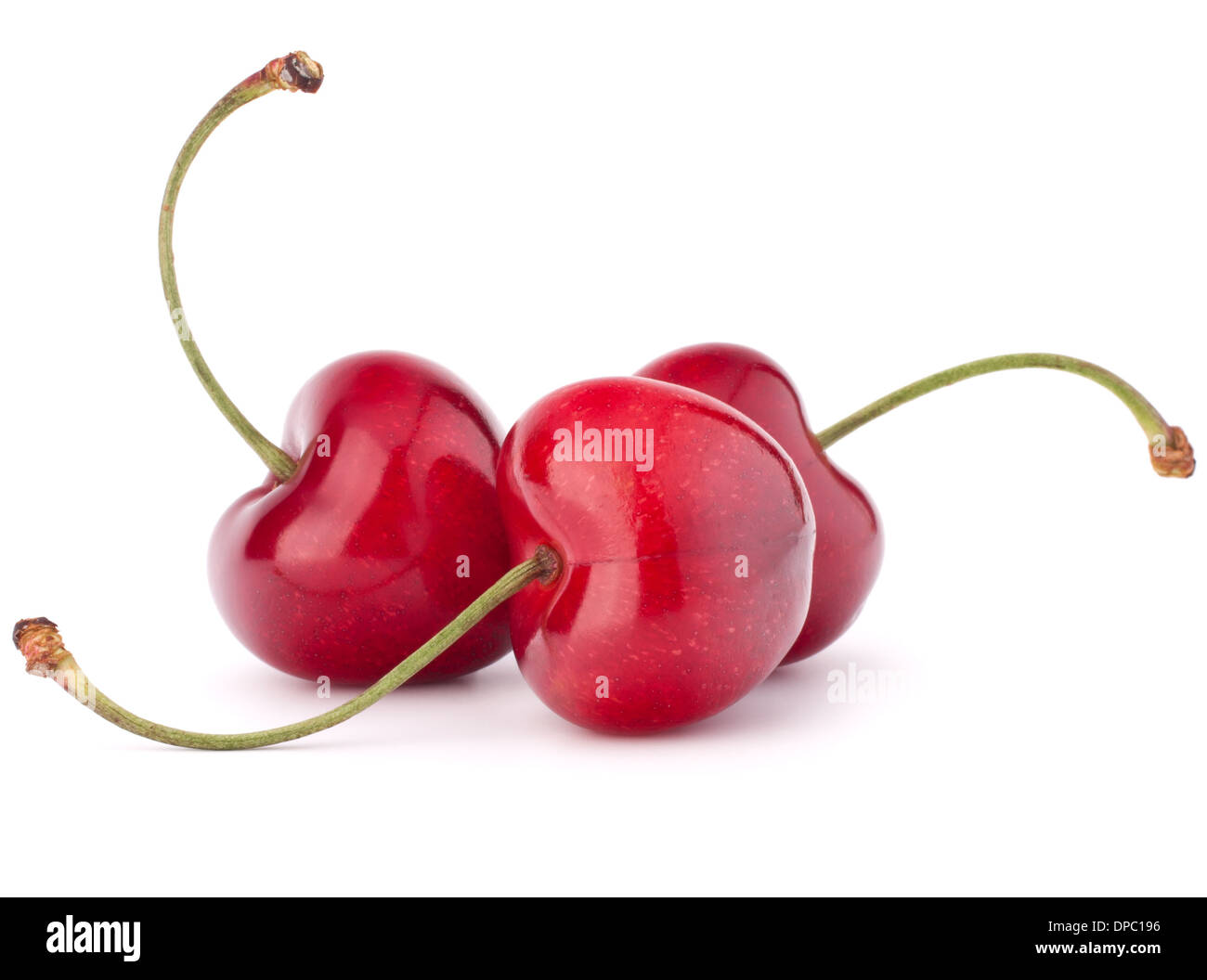 Heart shaped cherry berries isolated on white background cutout Stock ...