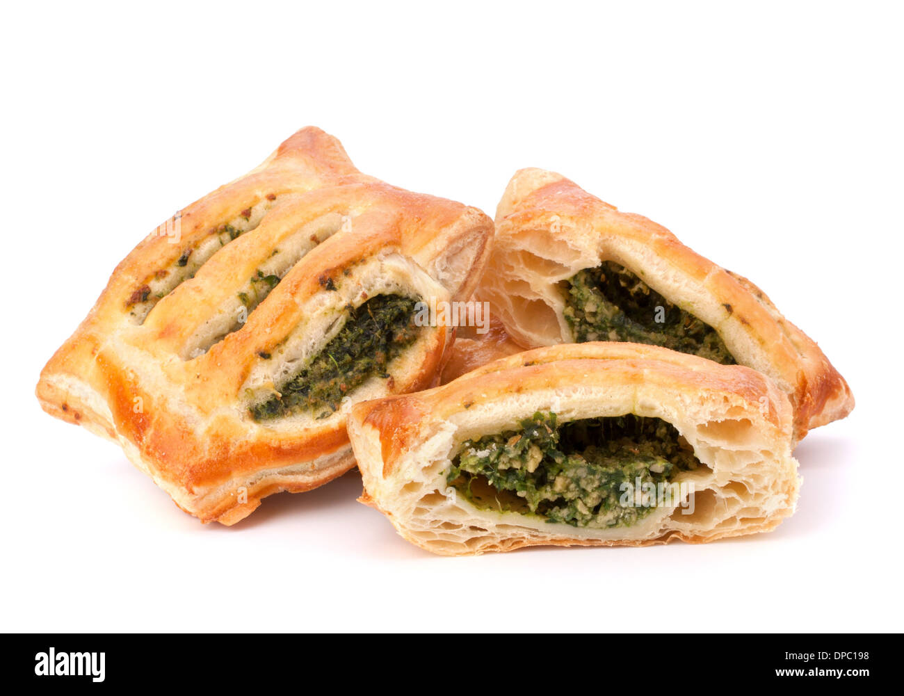 Puff pastry bun isolated on white background. Healthy patty with ...