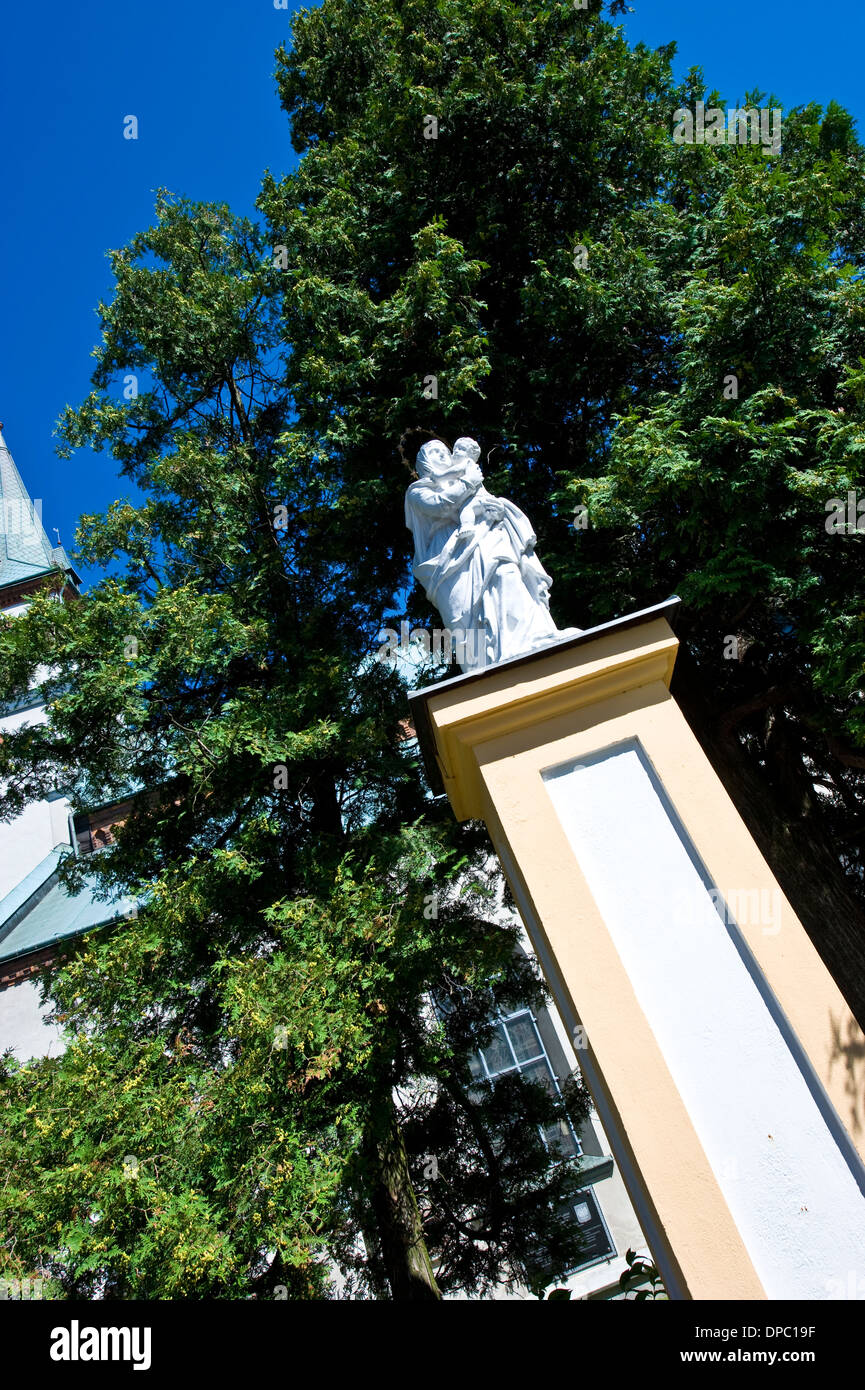 Statue in front of The Saint Stanislaus church in Łańcut, Podkarpackie ...