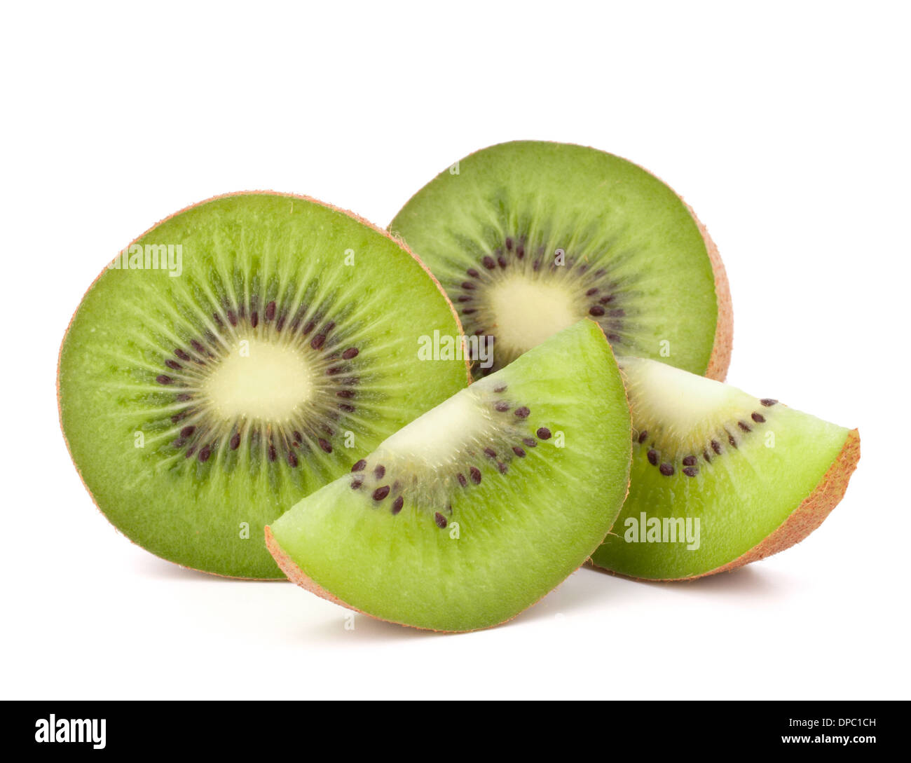 Kiwi fruit sliced segments isolated on white background cutout Stock ...