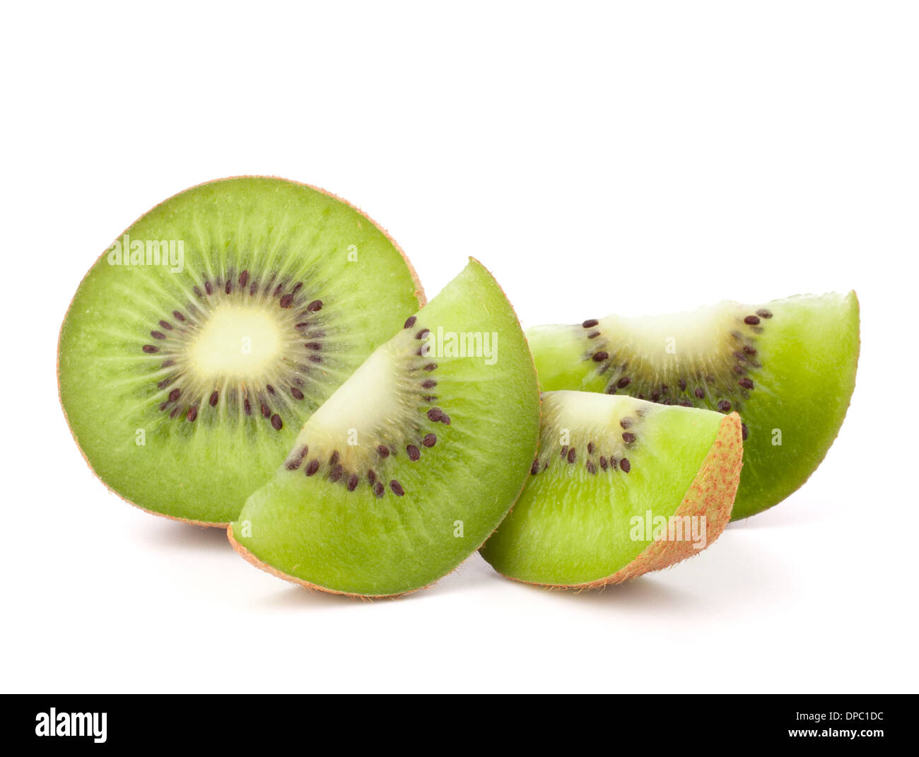 Kiwi fruit sliced segments isolated on white background cutout Stock ...