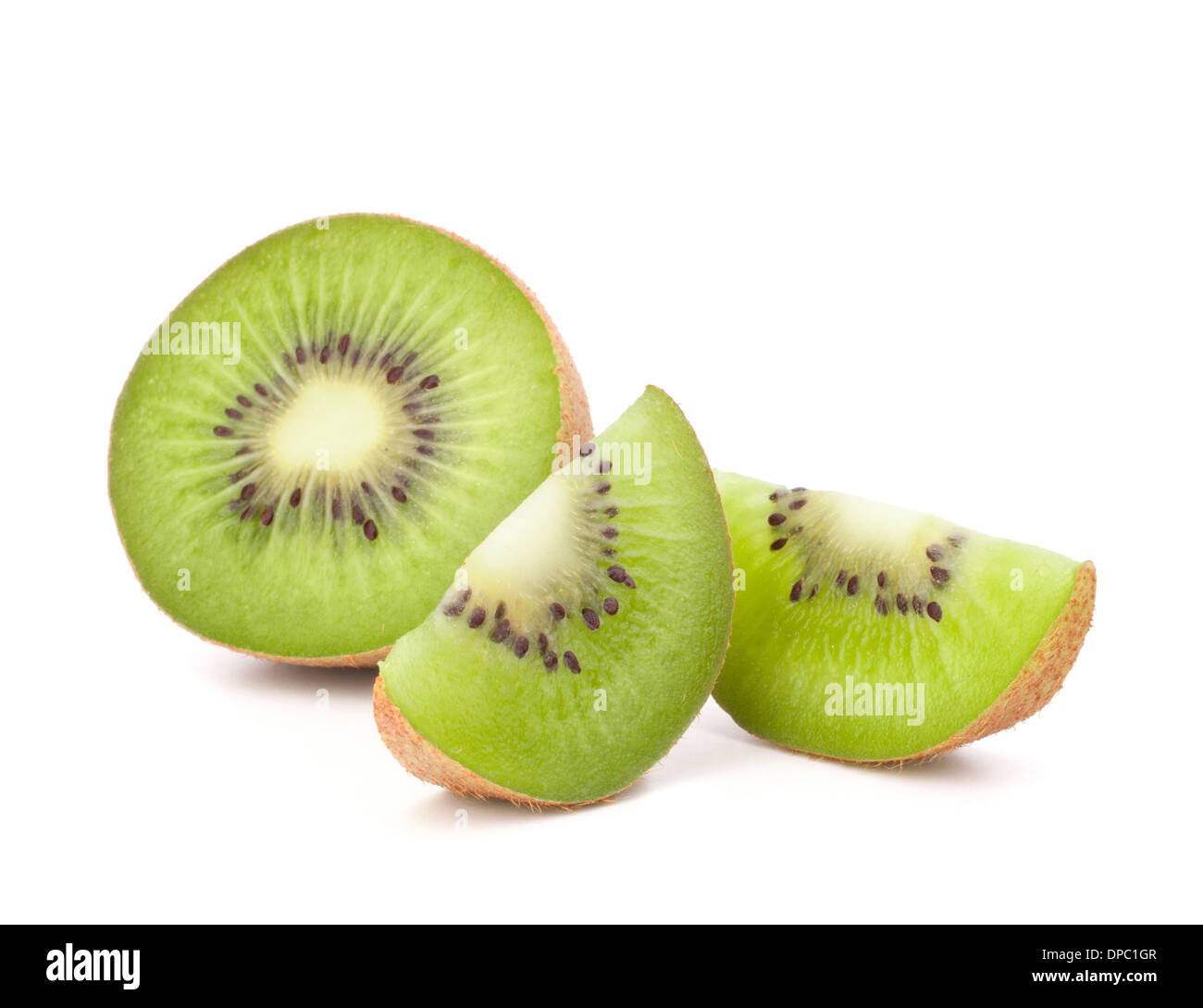 Kiwi fruit sliced segments isolated on white background cutout Stock ...
