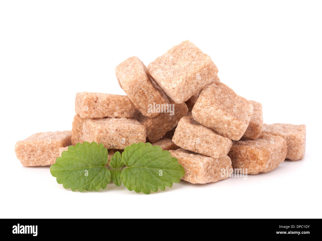 Lump brown cane sugar cubes isolated on white background Stock Photo ...