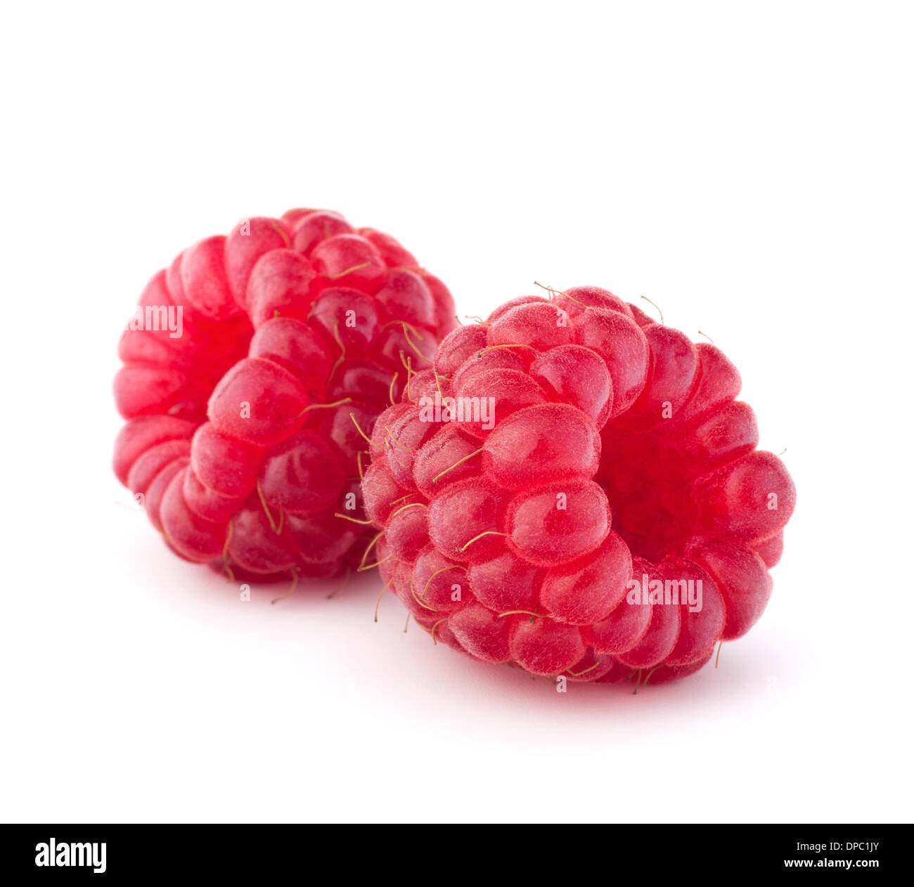 Ripe raspberries isolated on white background cutout Stock Photo - Alamy