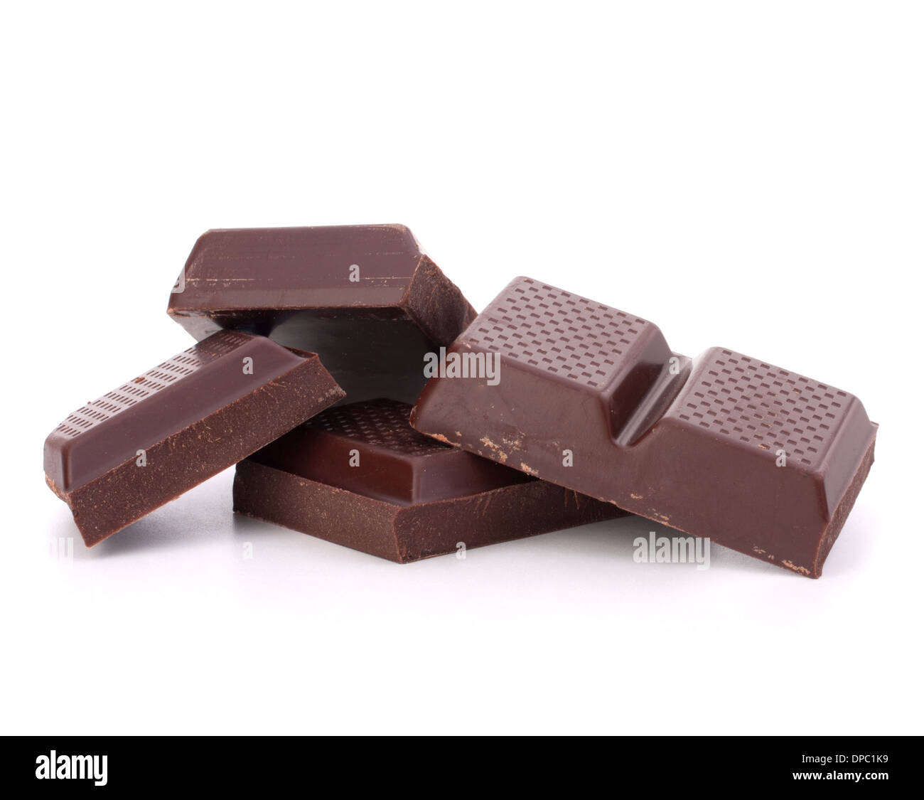 Chocolate bars stack isolated on white background Stock Photo - Alamy