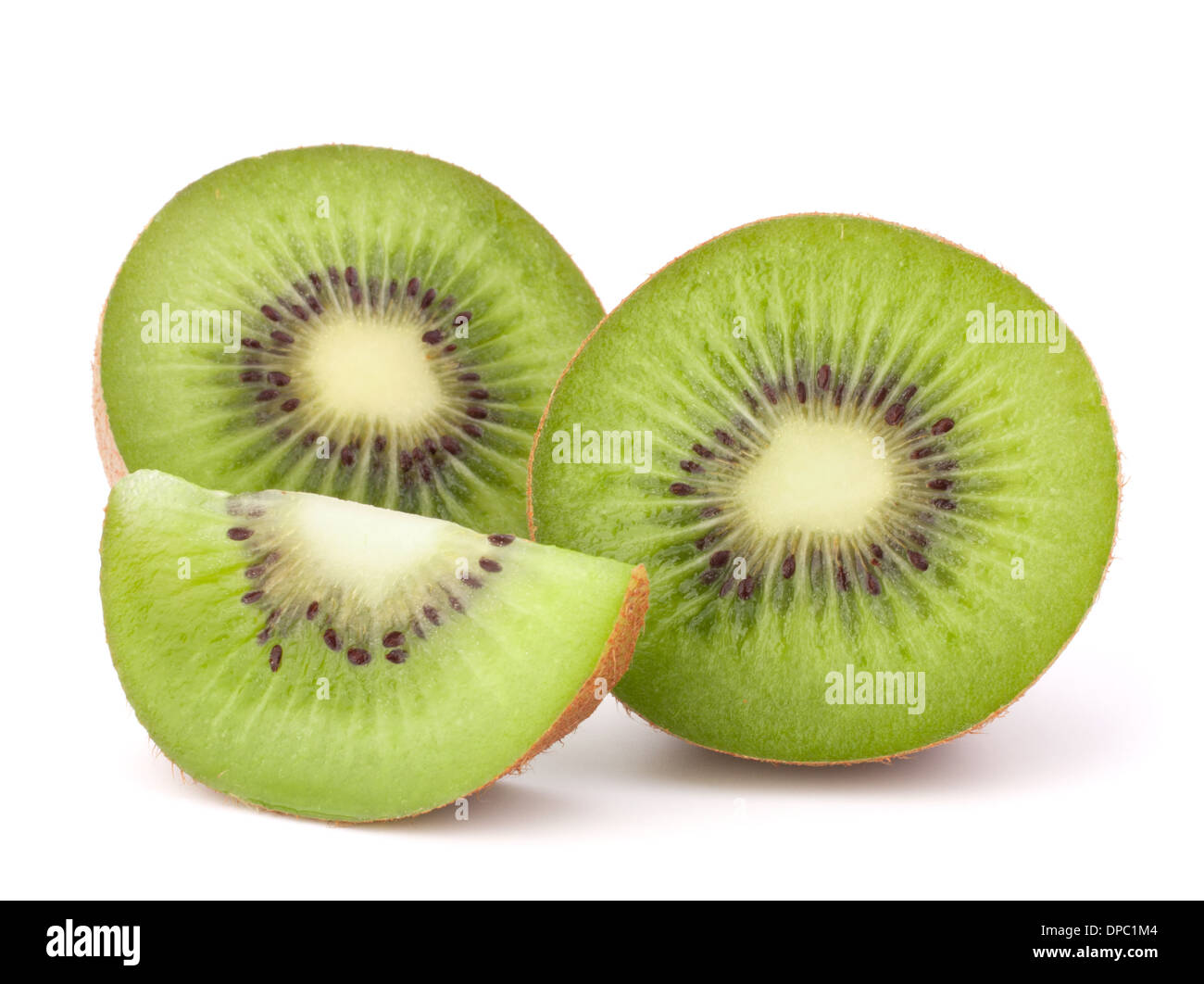 Kiwi fruit sliced segments isolated on white background cutout Stock ...