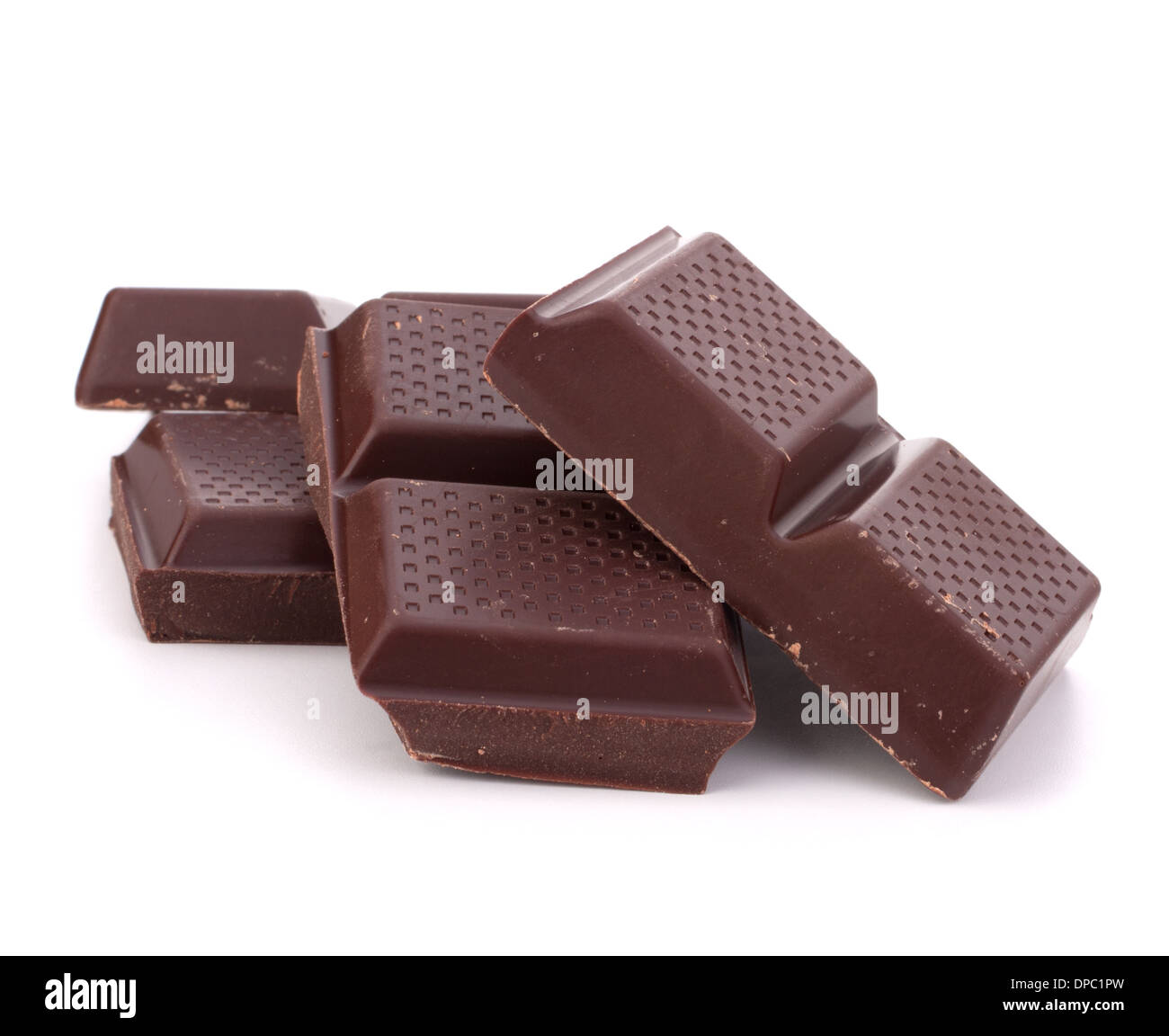 Chocolate bars stack isolated on white background Stock Photo - Alamy
