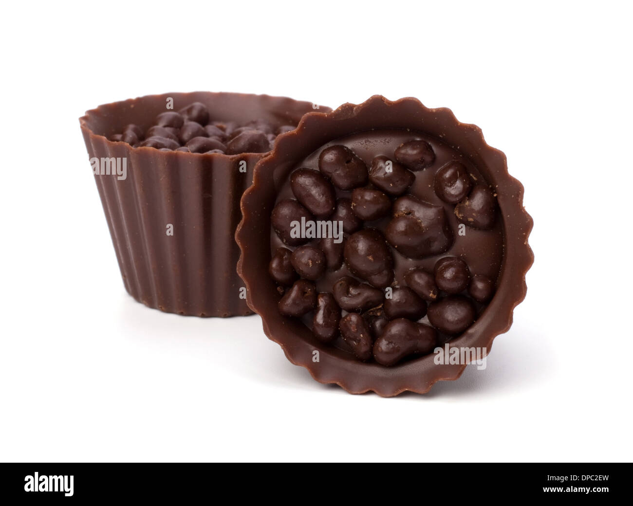chocolate pralines isolated on white background Stock Photo - Alamy