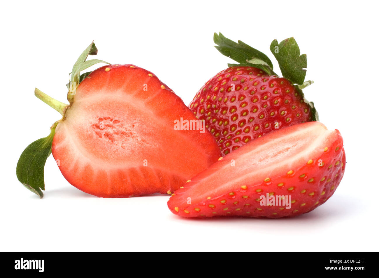 Halved strawberry isolated on white background Stock Photo - Alamy