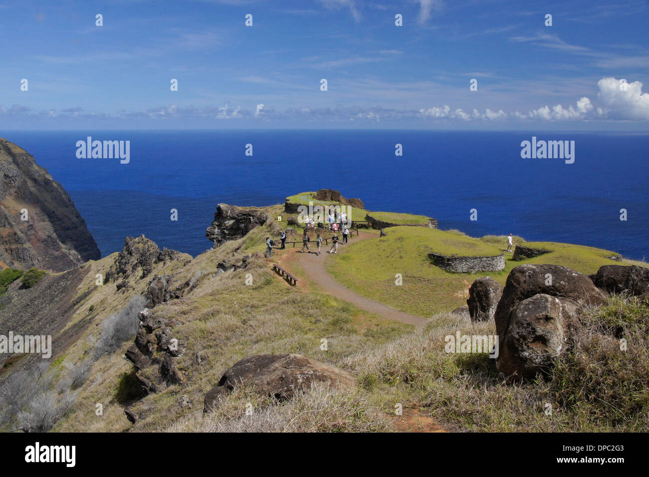 Orongo archaeological site, Easter Island, Chile Stock Photo - Alamy