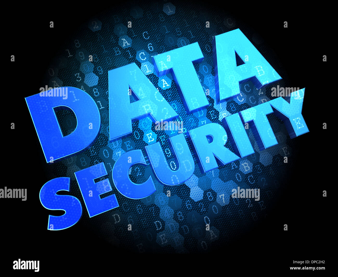 Data Security - Blue Color Text on Dark Digital Background Stock Photo ...