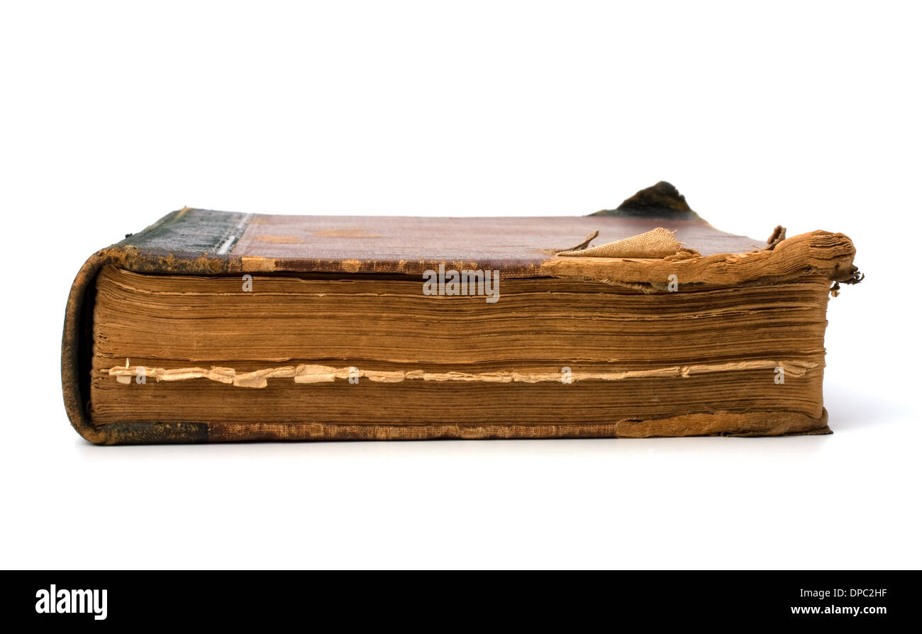 tattered book isolated on white background Stock Photo - Alamy