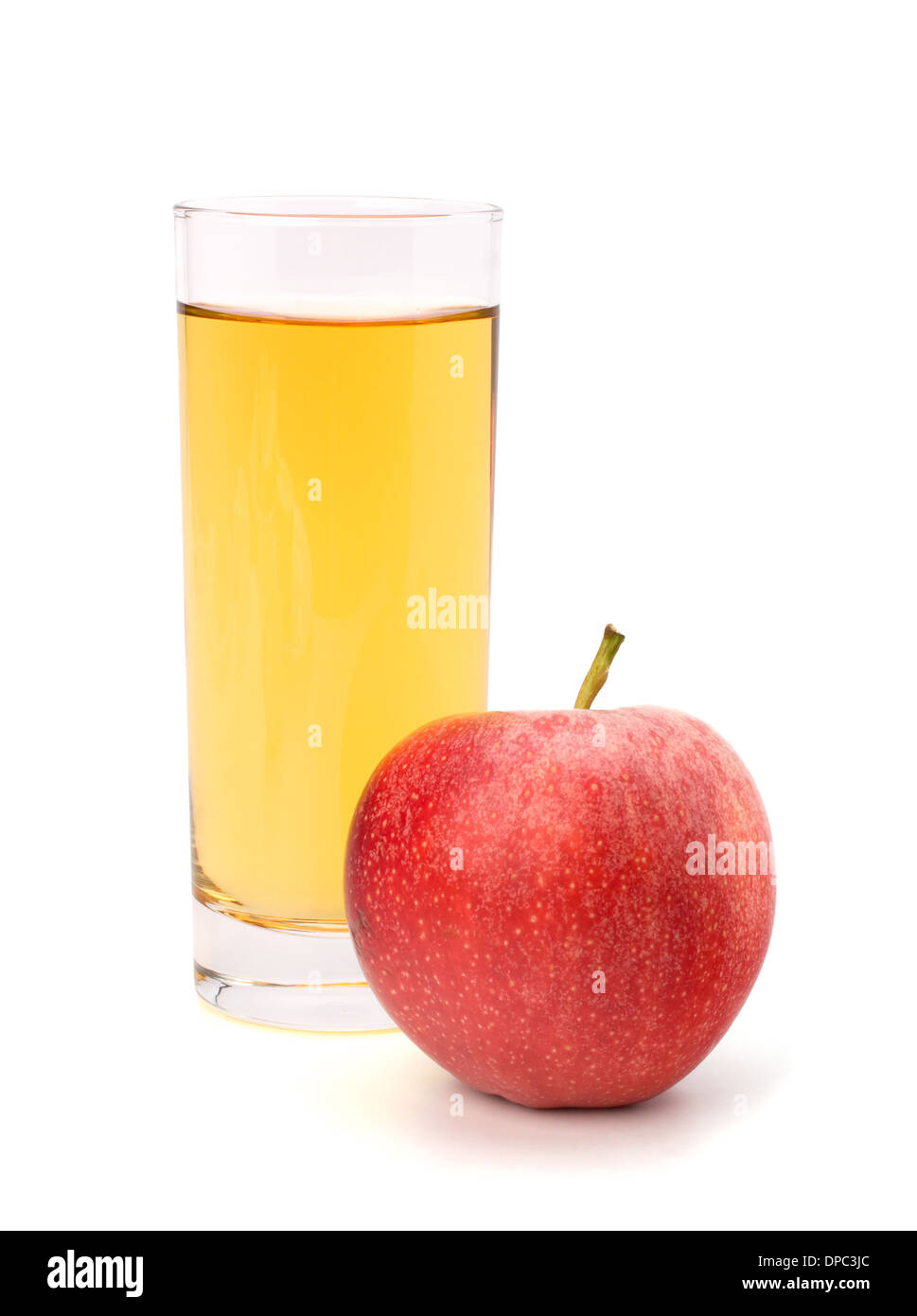 apple juice in glass and apple isolated on white background Stock Photo ...