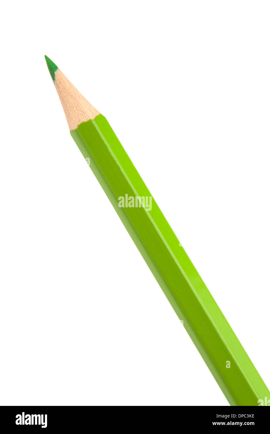 Green colouring crayon pencil isolated on white background Stock Photo ...