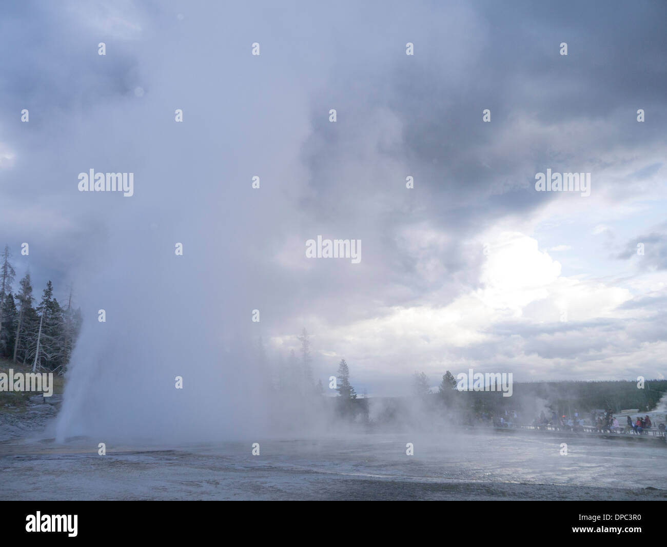 The eruption of the Grand Geyser in the Upper Geyser Basin, Yellowstone ...