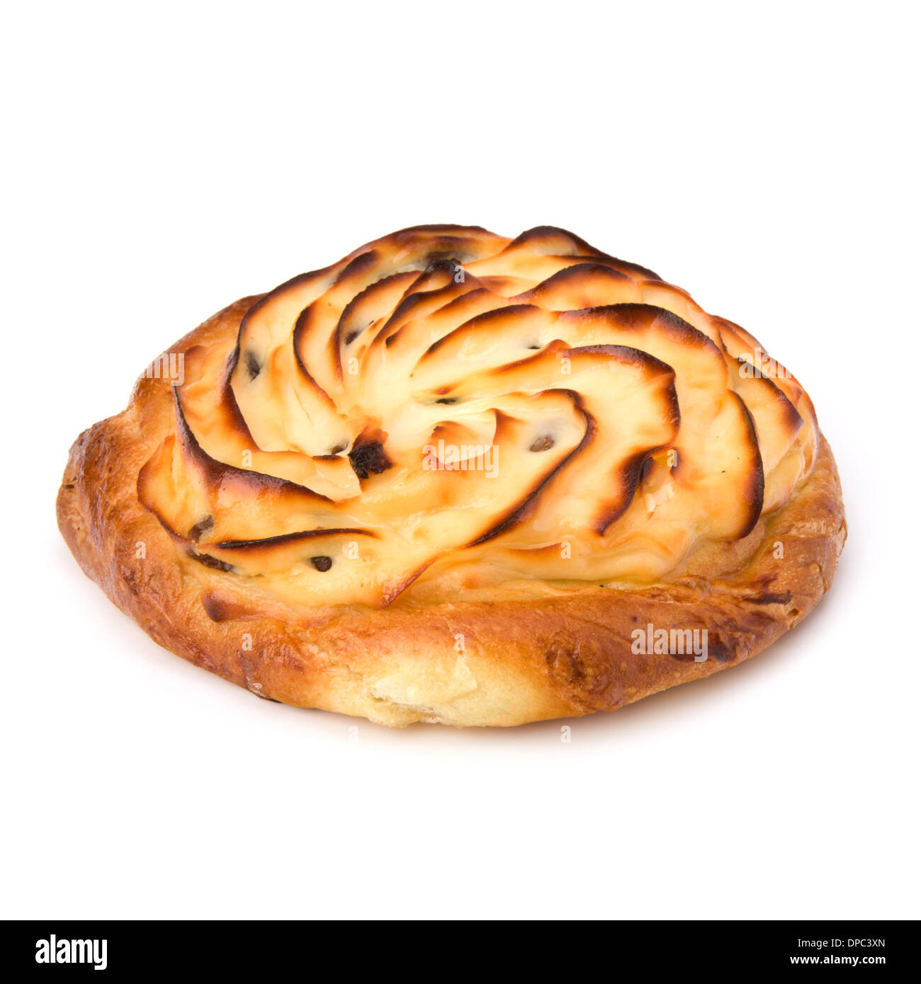 Delicious sweet cream bun isolated on white background Stock Photo - Alamy