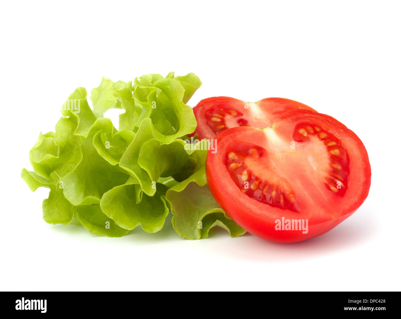 tomato vegetable and lettuce salad isolated on white background Stock ...