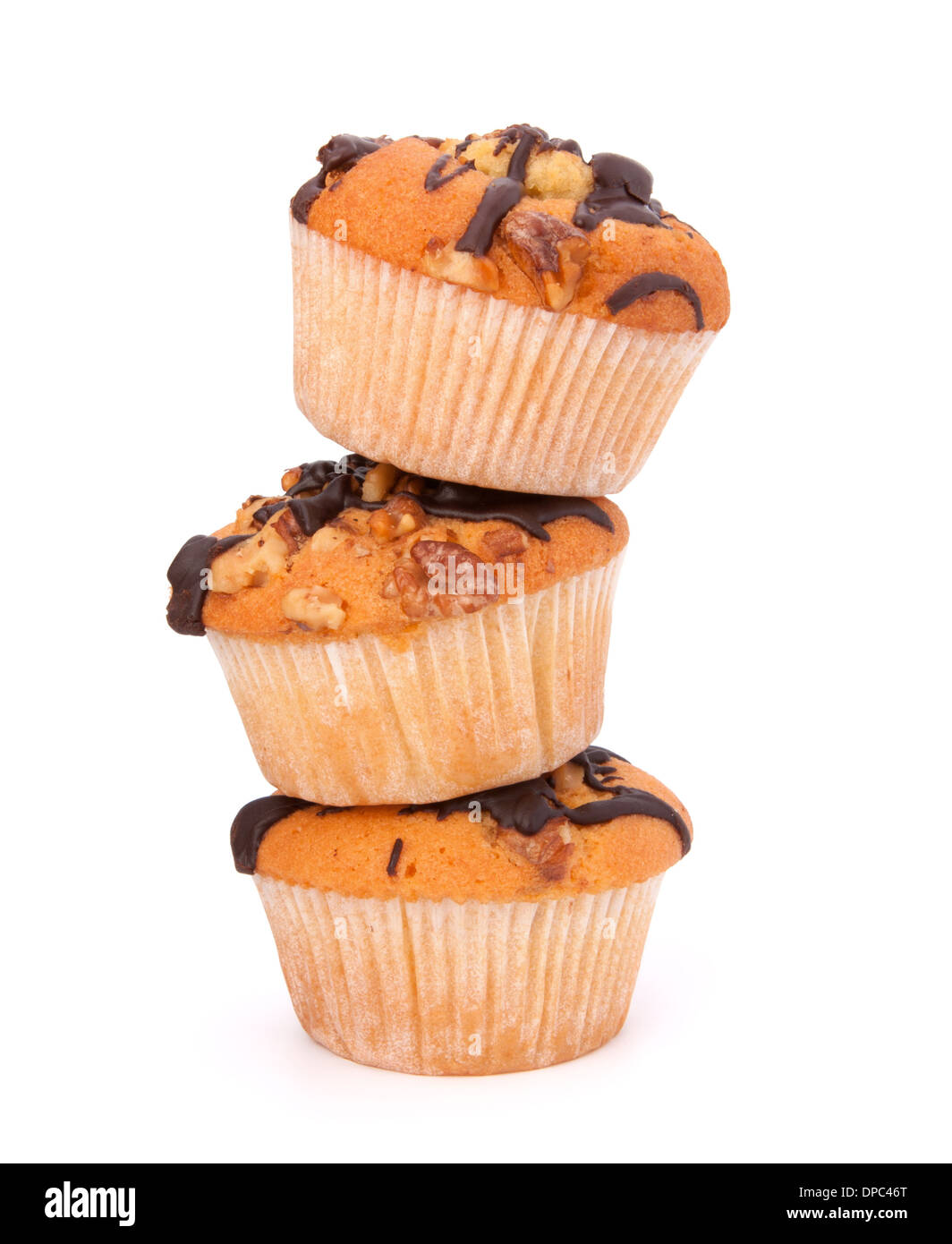 Stacked muffins isolated on white background Stock Photo - Alamy