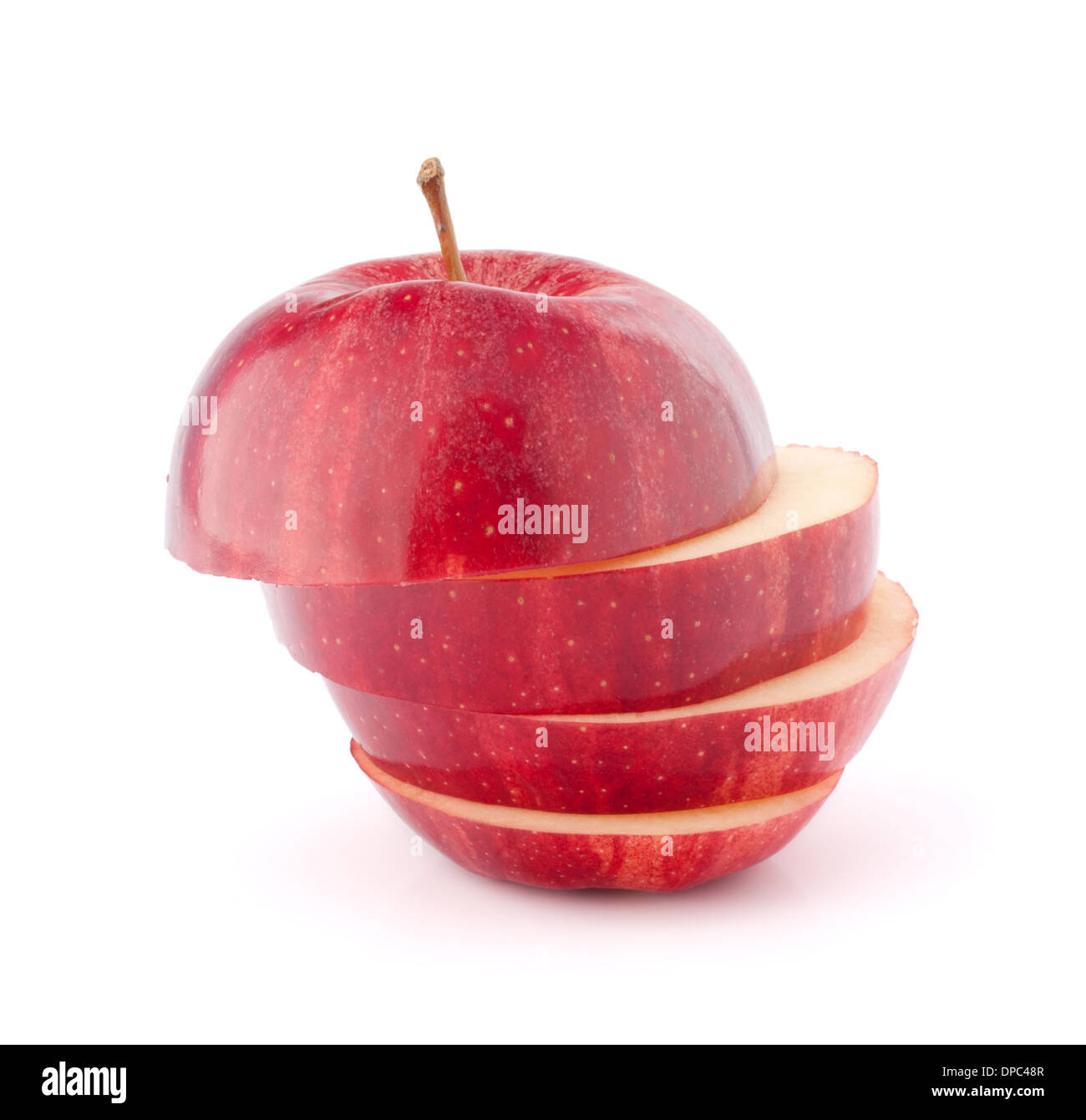 Red sliced apple isolated on white background cutout Stock Photo - Alamy