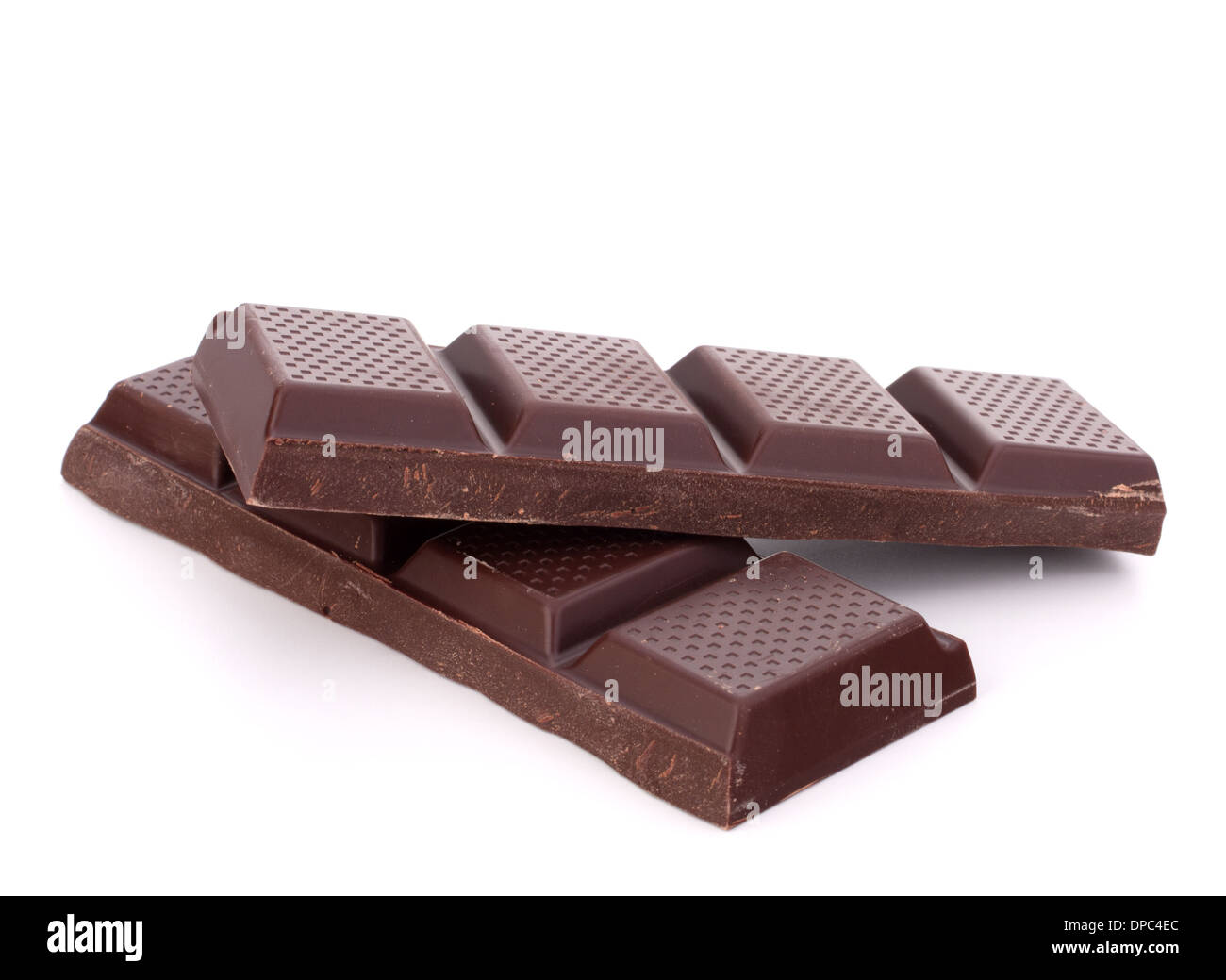 Chocolate bars stack isolated on white background Stock Photo - Alamy
