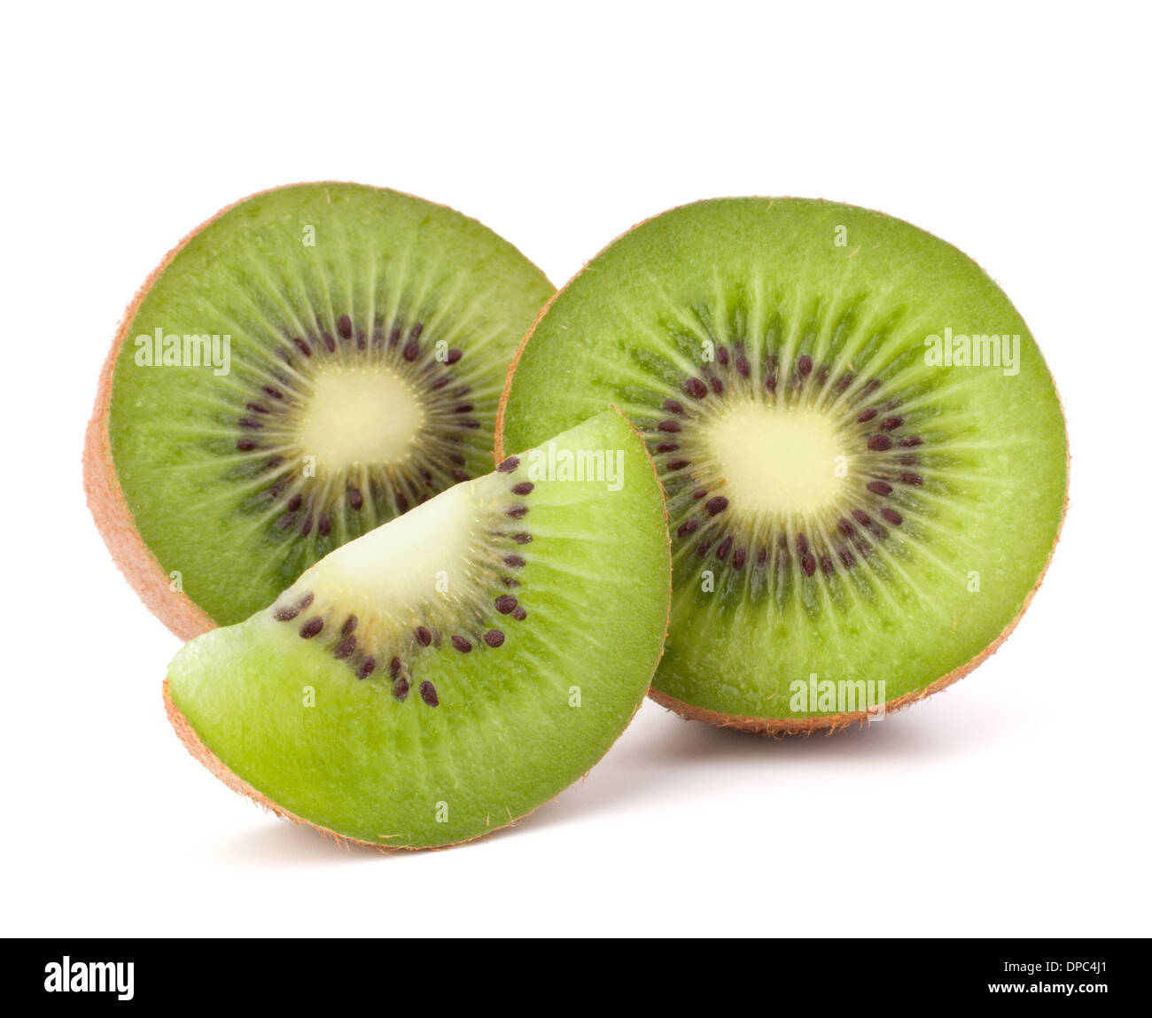Kiwi fruit sliced segments isolated on white background cutout Stock ...