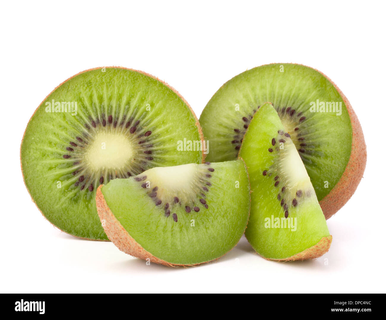 Kiwi fruit sliced segments isolated on white background cutout Stock ...