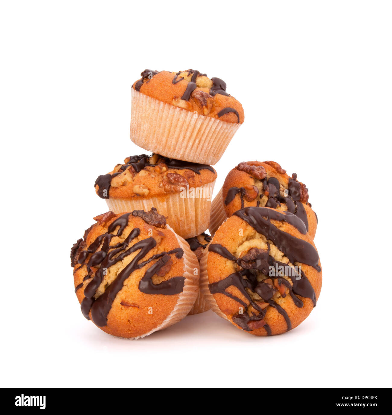 Stacked muffins isolated on white background Stock Photo - Alamy