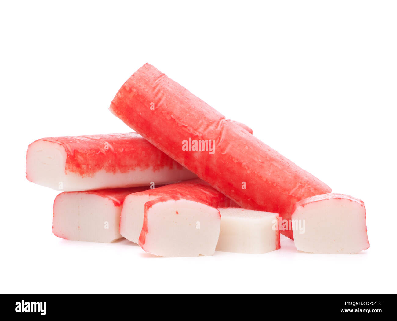 Crab sticks group isolated on white background Stock Photo - Alamy