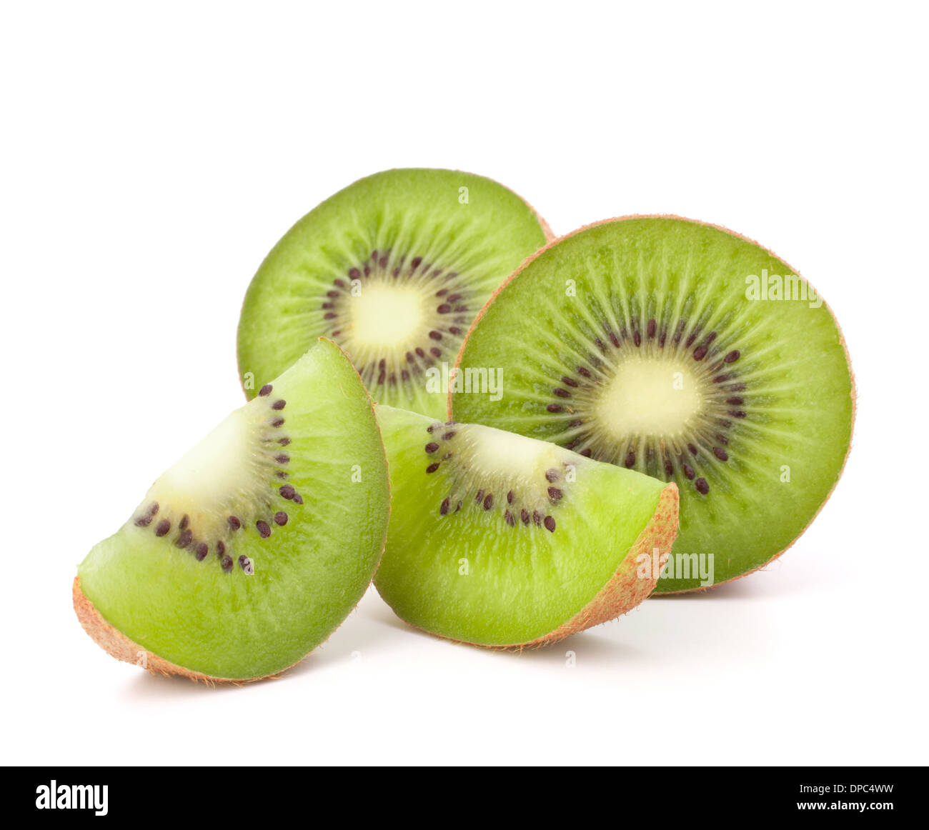 Kiwi fruit sliced segments isolated on white background cutout Stock ...