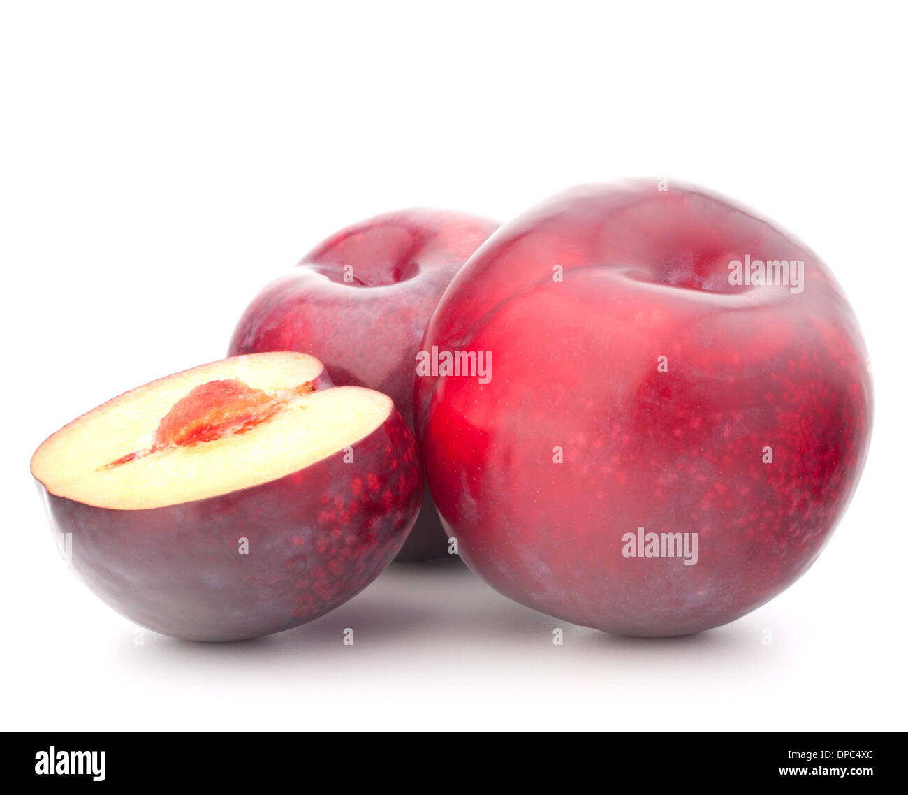 Ripe plum fruit isolated on white background cutout Stock Photo - Alamy