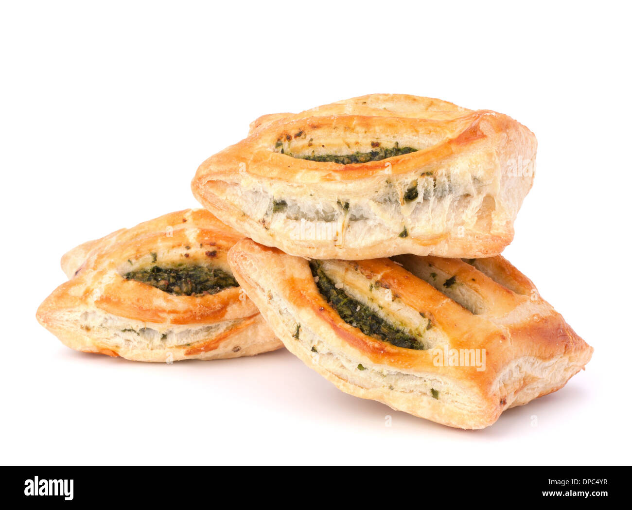 Puff pastry bun isolated on white background. Healthy patty with ...